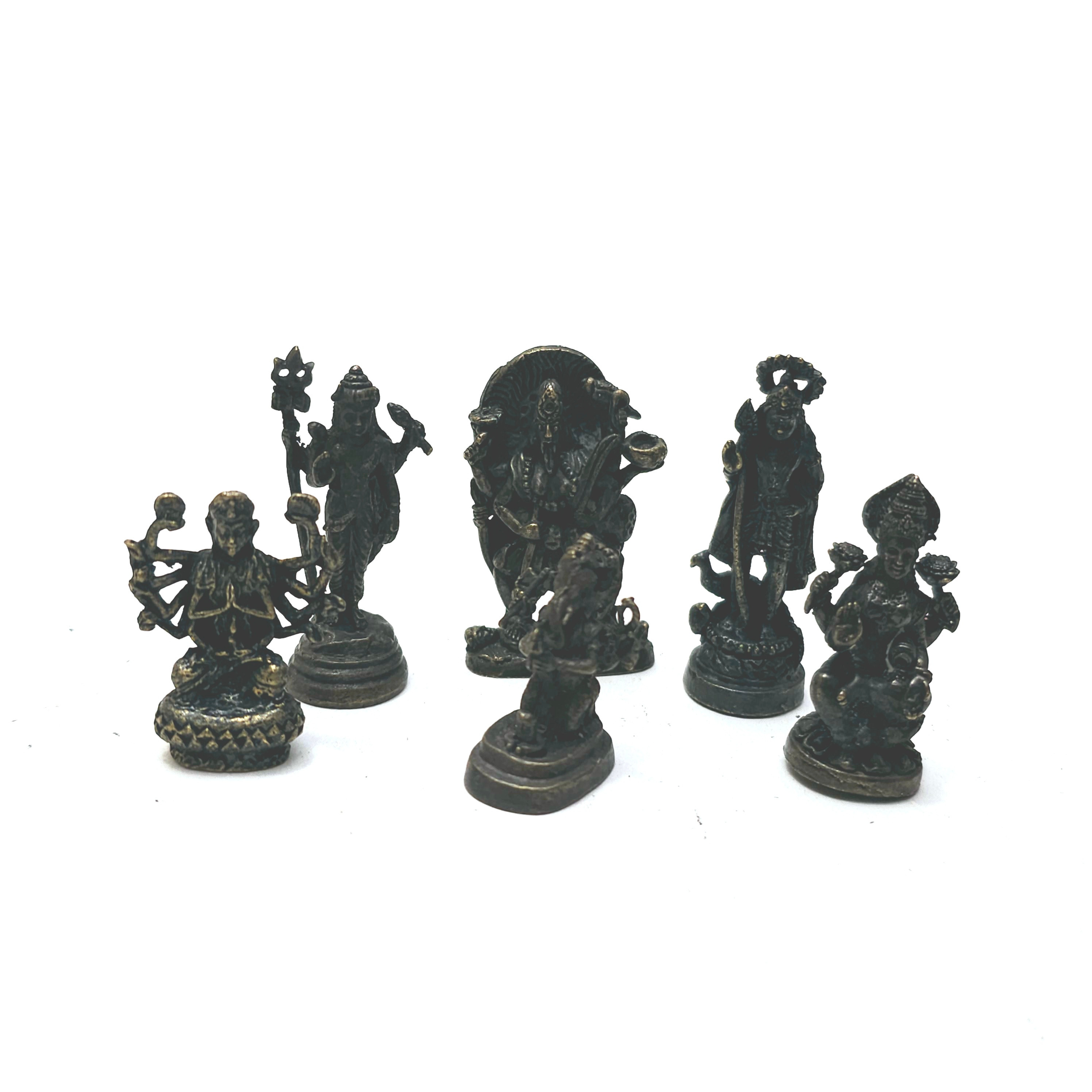 Images for 3284093. SIX MINIATURES OF HINDU GODS IN BRONZE. - Auctionet