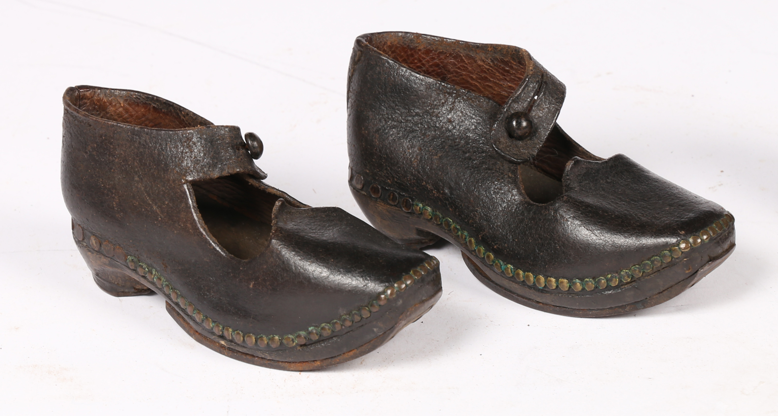 Images for 3284571. A PAIR OF LEATHER AND HOBNAIL CHILD’S CLOGS ...