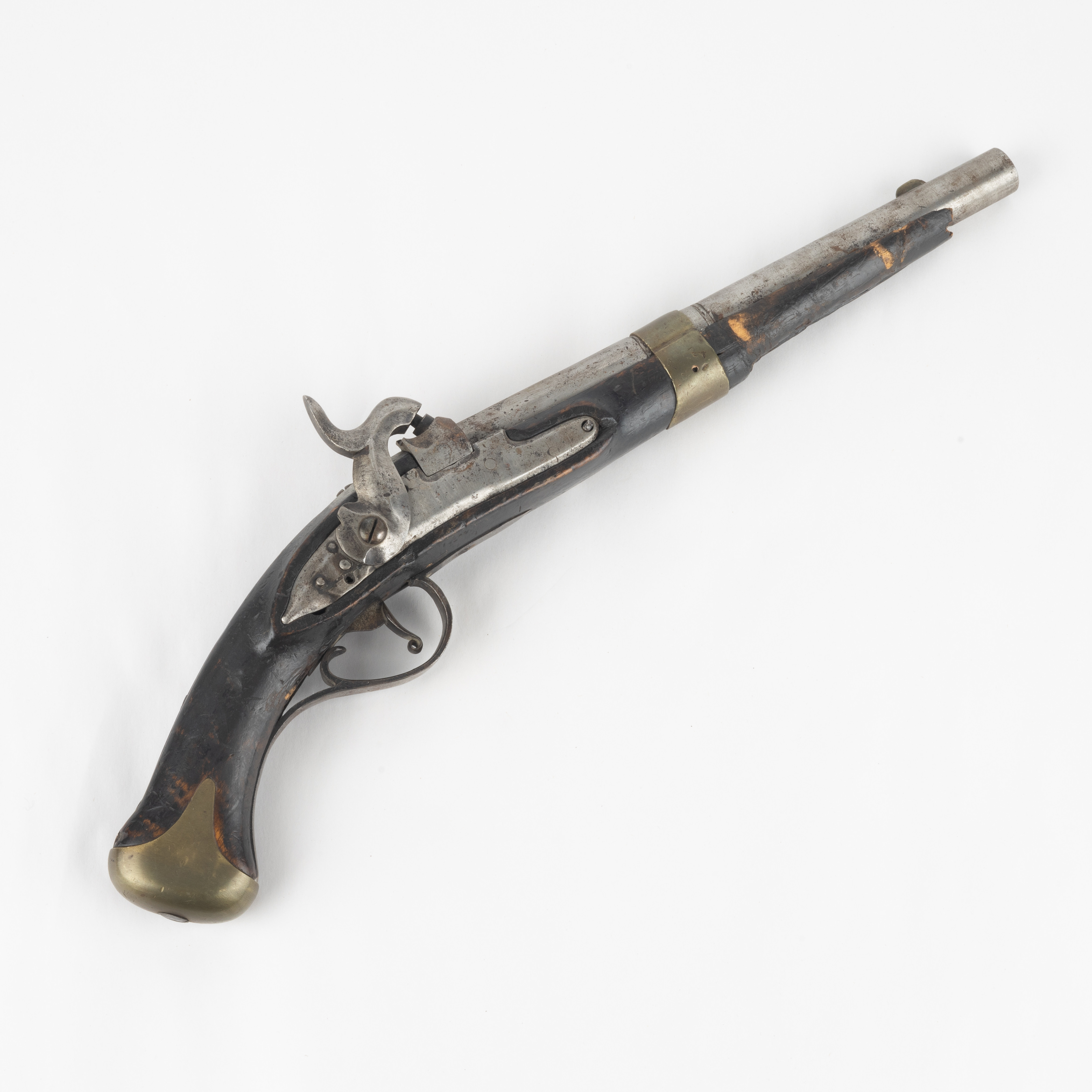 A flintlock pistol, a former flintlock, 1700/19th century. Weapons ...