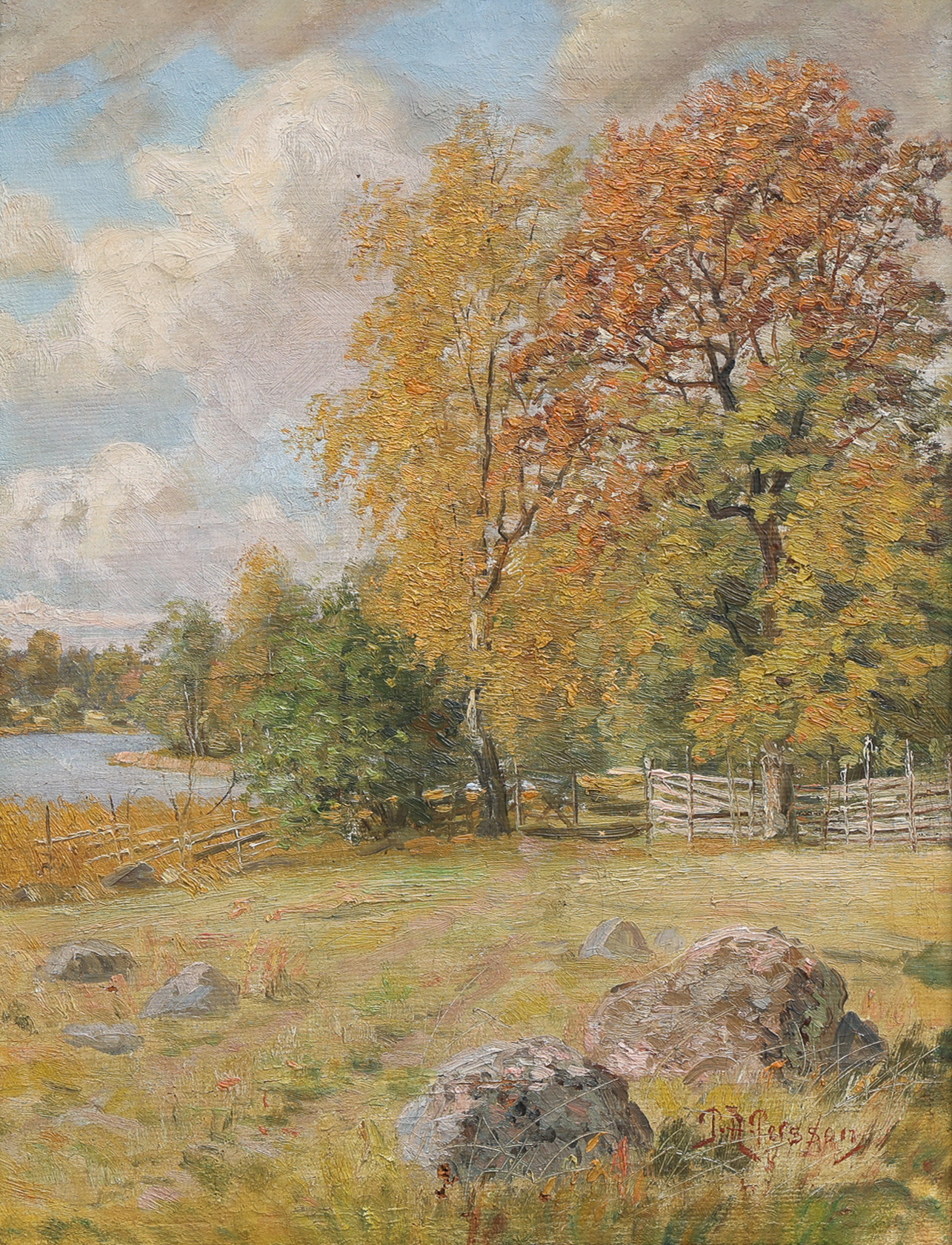 PETER ADOLF PERSSON (1862-1914). SKOG I HÖSTFÄRGER. Konst - Måleri ...