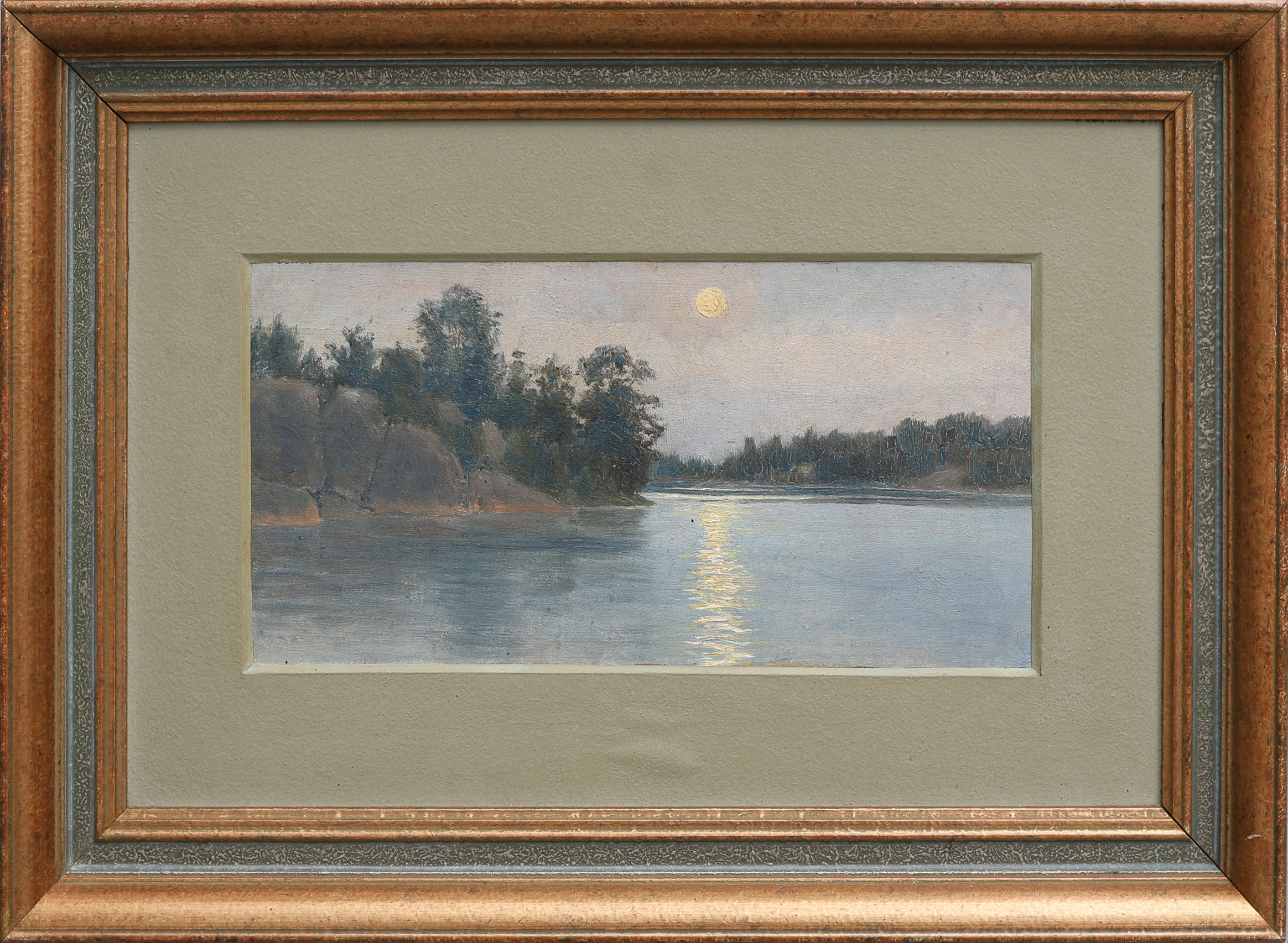 PETER ADOLF PERSSON (1862-1914). MÅNSKEN ÖVER MÄLAREN. Konst - Måleri ...