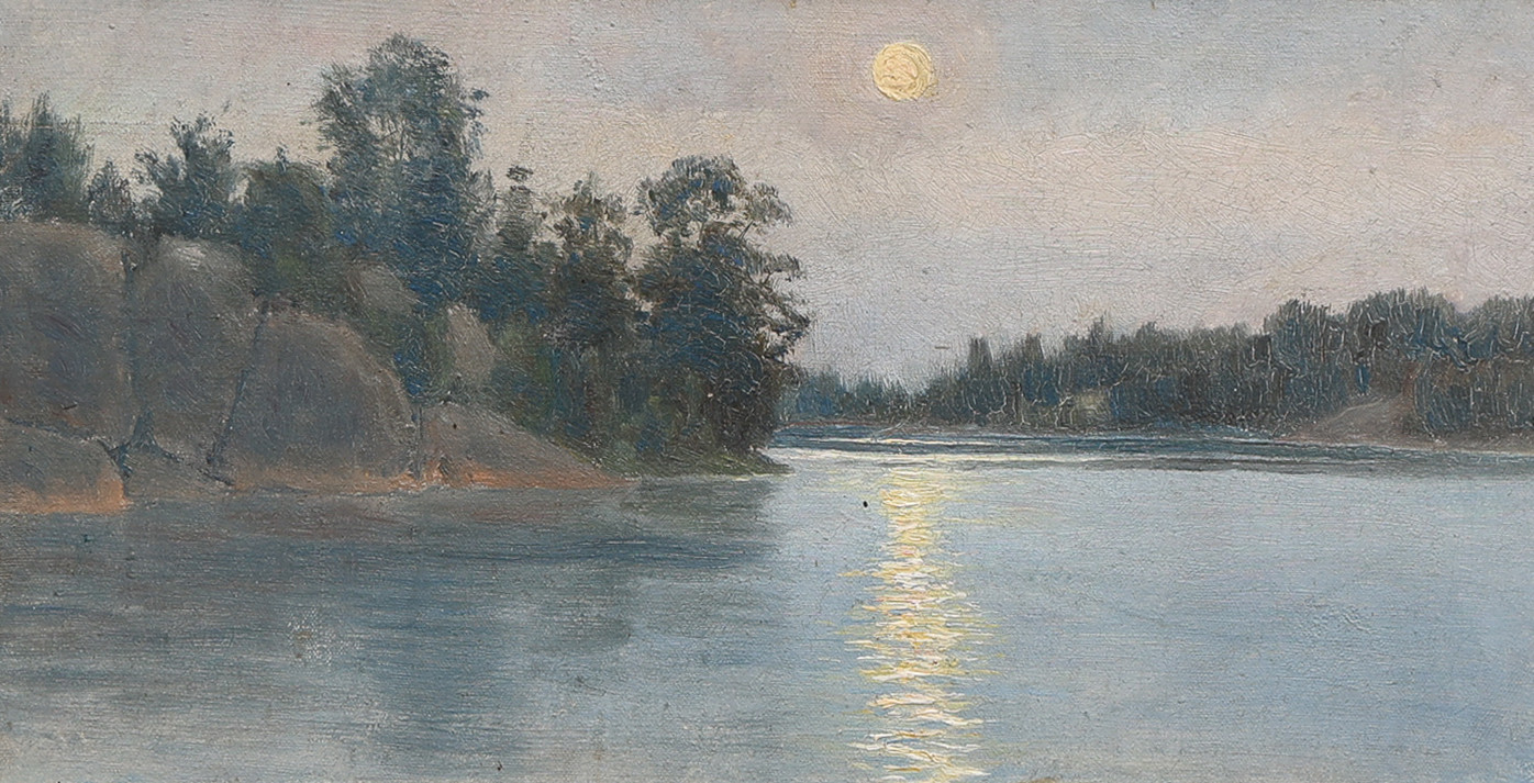 PETER ADOLF PERSSON (1862-1914). MÅNSKEN ÖVER MÄLAREN. Konst - Måleri ...