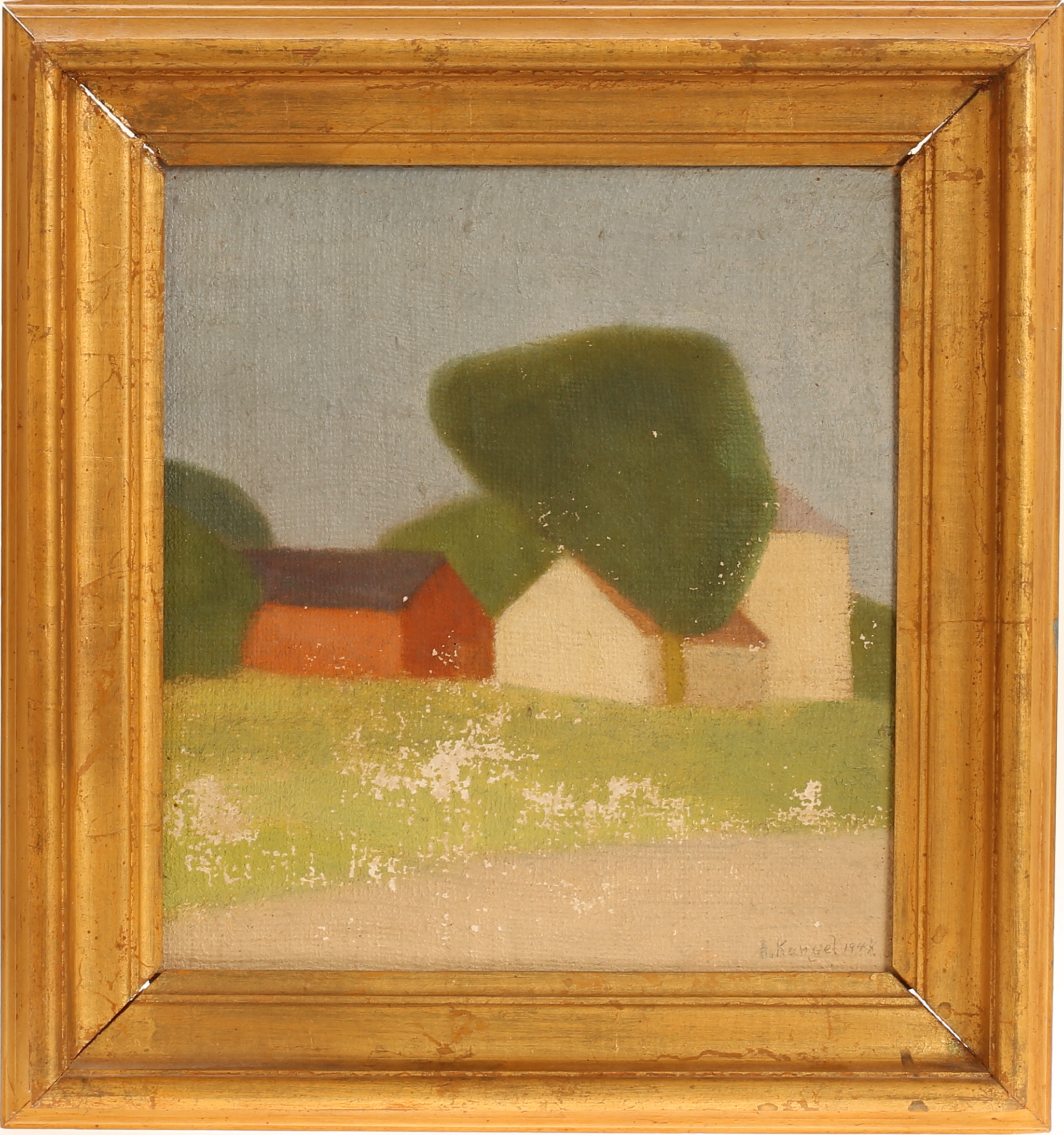 AXEL KARGEL. Olja på pannå, "Tidig morgon", signerad 1947. Konst ...