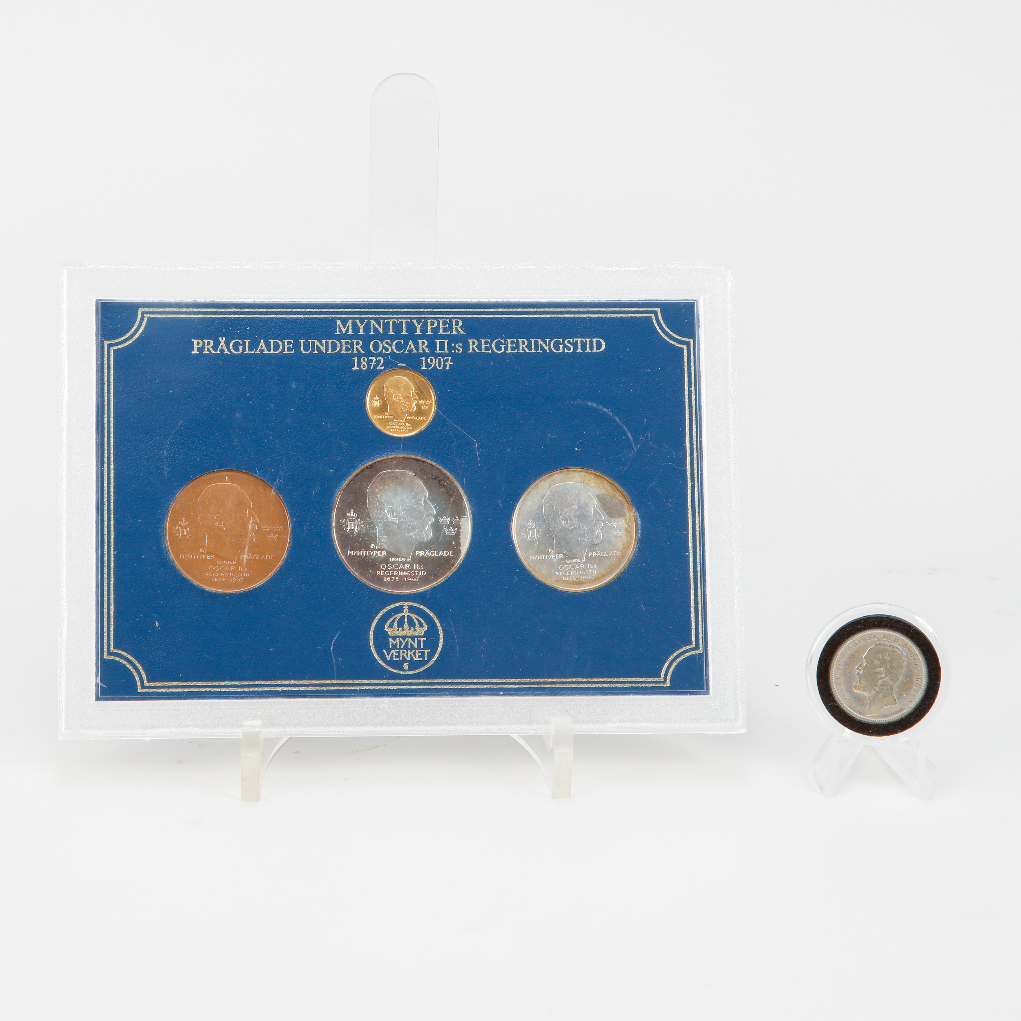 MYNTTYPER, Oscar II regeringstid 1872-1907, Myntverket 1979. MYNT, 1 kr ...