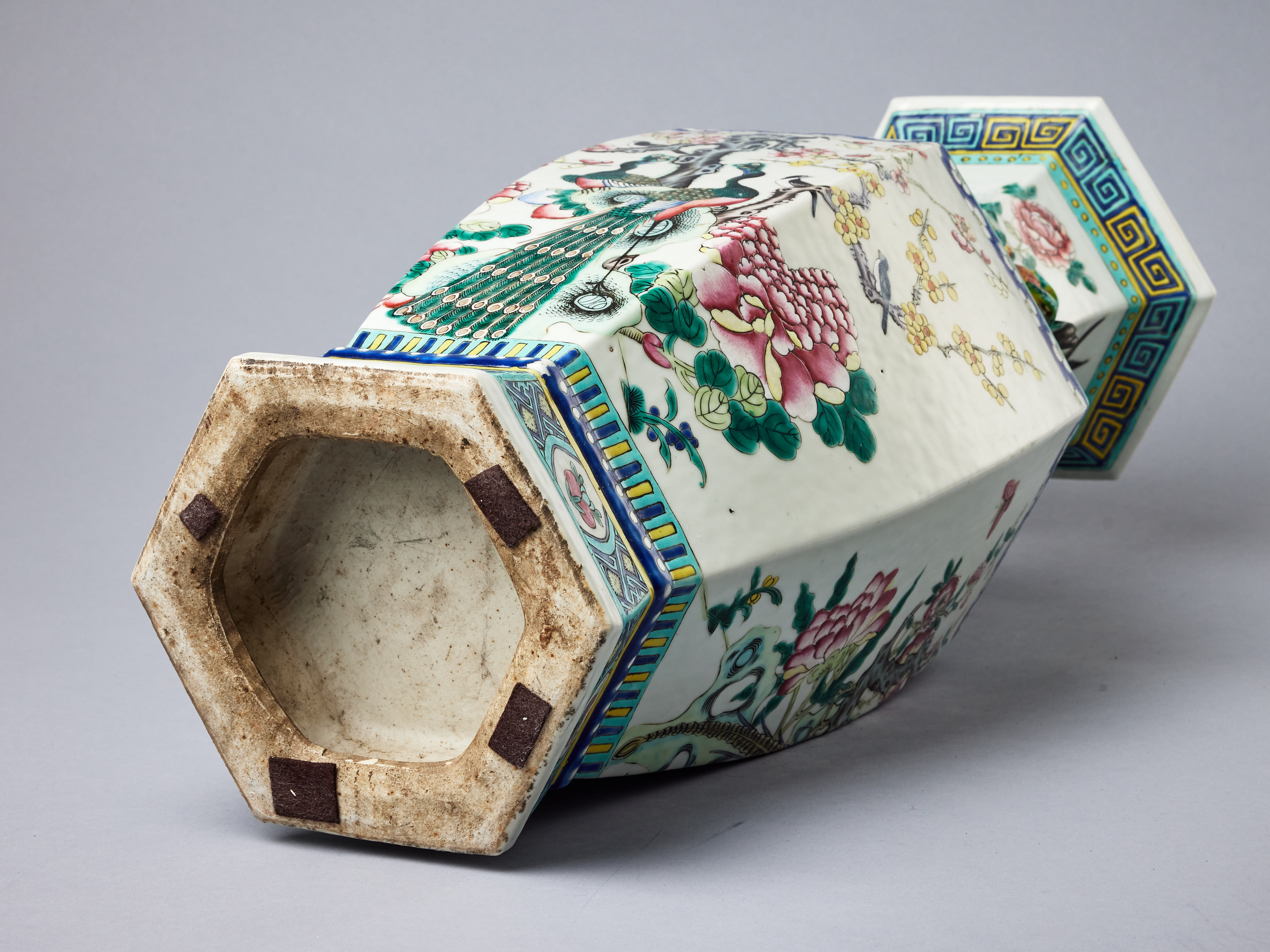 Images for 3339894. A LARGE PAIR OF HEXAGONAL FAMILY ROSE VASES ...