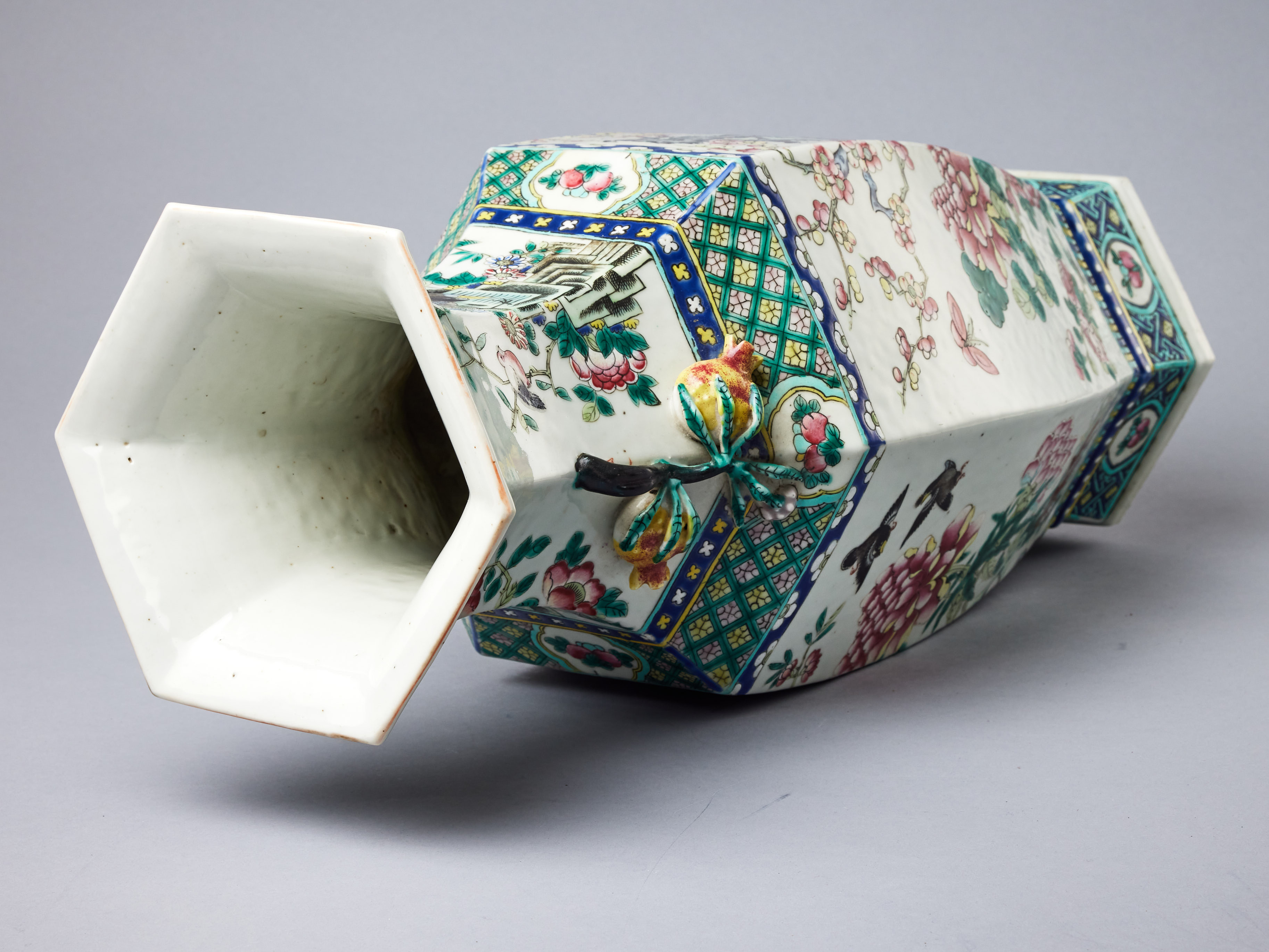 Images for 3339894. A LARGE PAIR OF HEXAGONAL FAMILY ROSE VASES ...