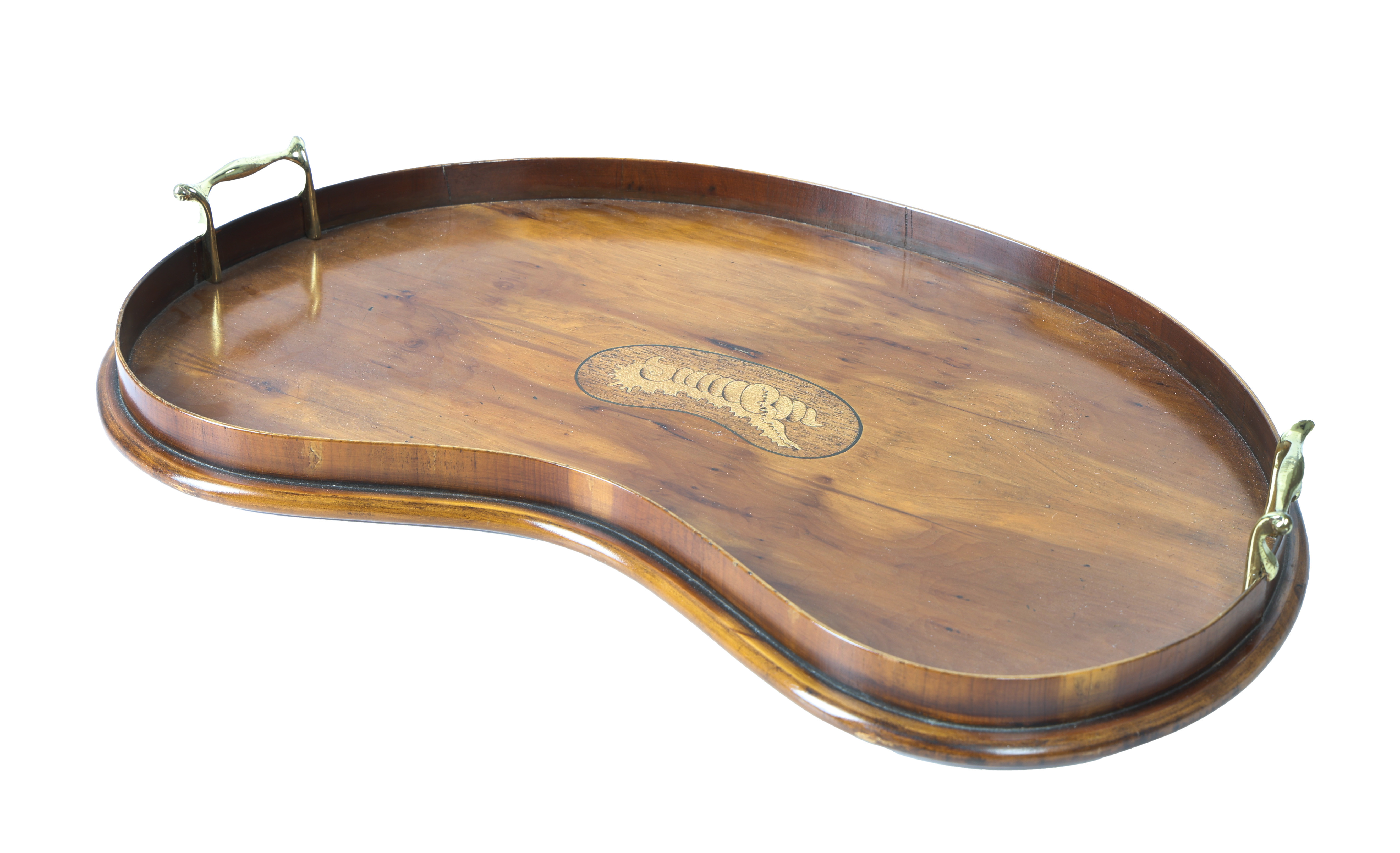 Images for 3340749. A 19TH CENTURY STYLE YEW WOOD INLAID KIDNEY SHAPED ...