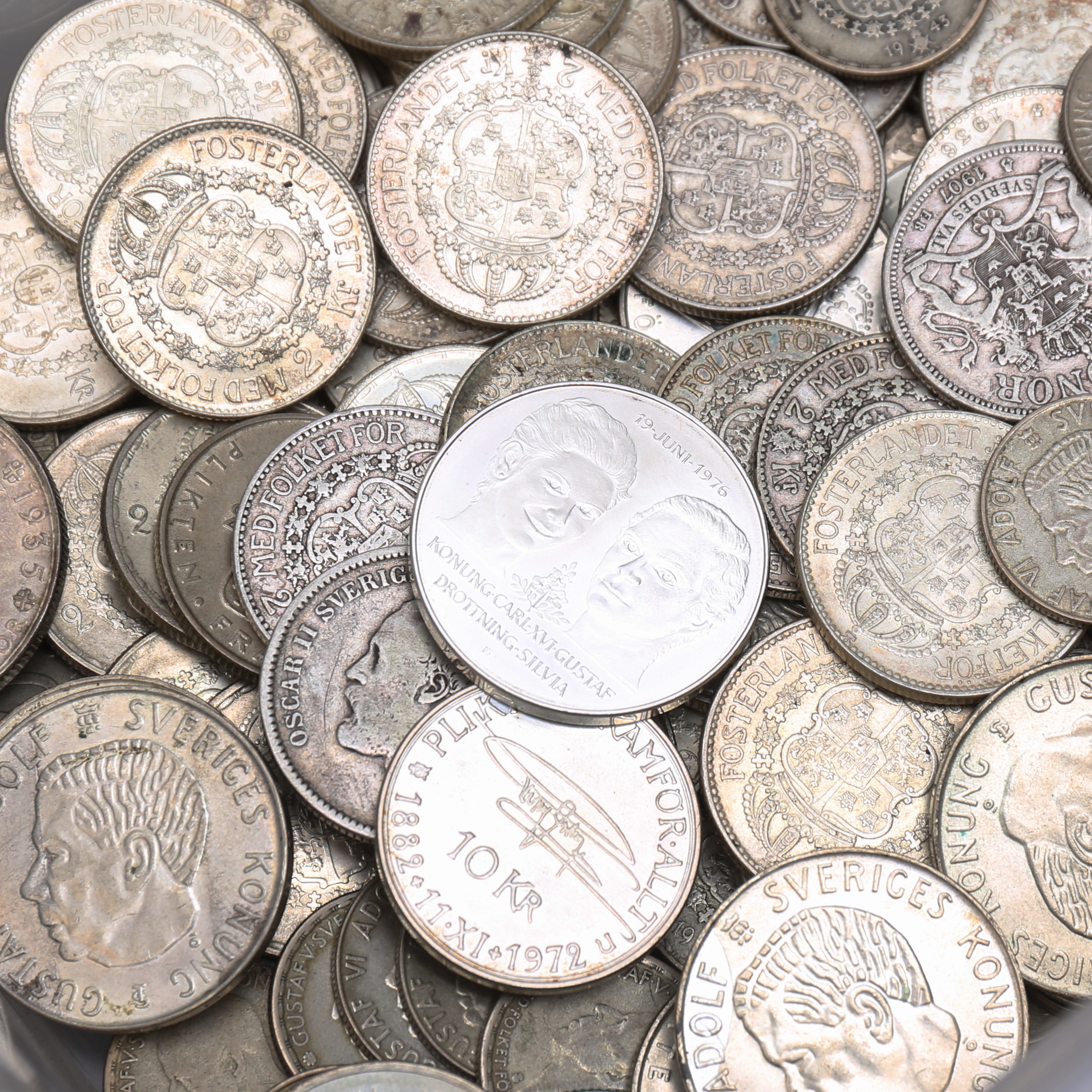 SILVERMYNT, 265 st, finvikt 1269 gram, Sverige, 1800/1900-tal. Mynt ...