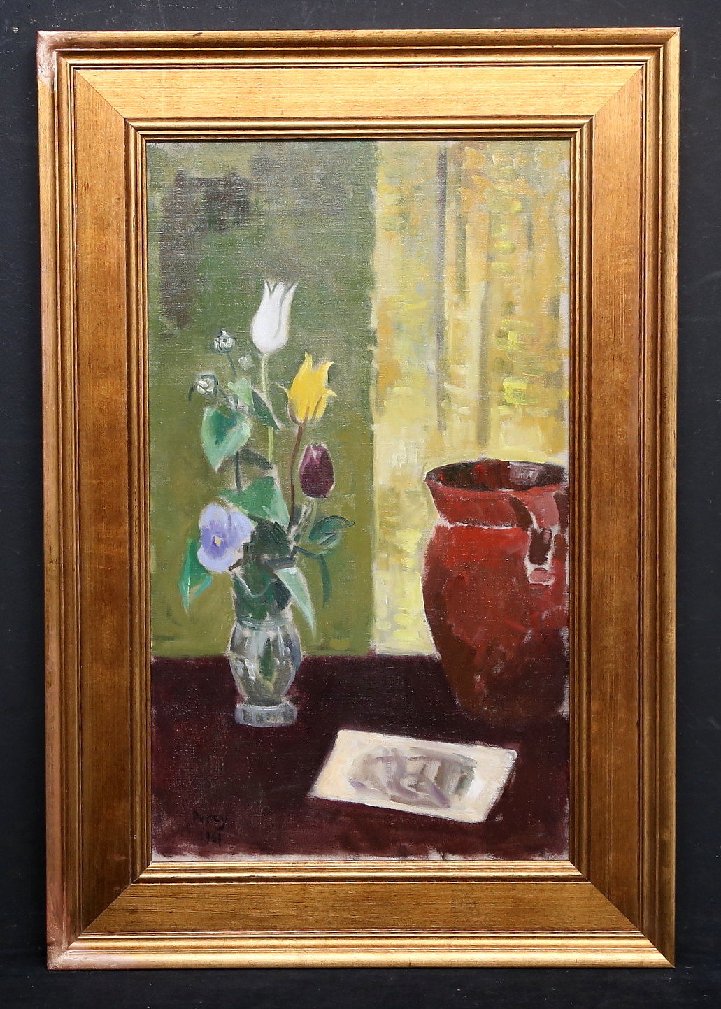 Images for 3351641. ARTHUR PERCY. Flowers and clay pot. Oil on canvas ...