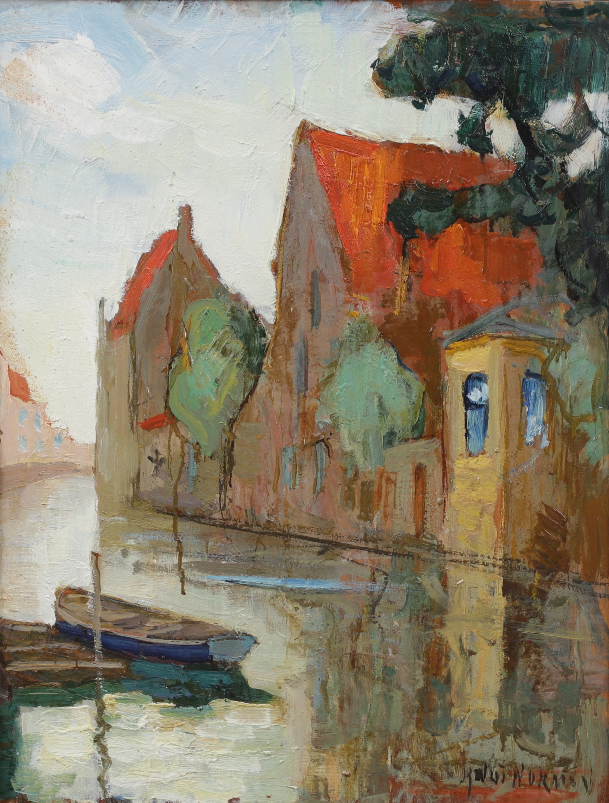 KNUT NORMAN. Venedigmotiv, olja på pannå, signerad. Konst - Måleri ...