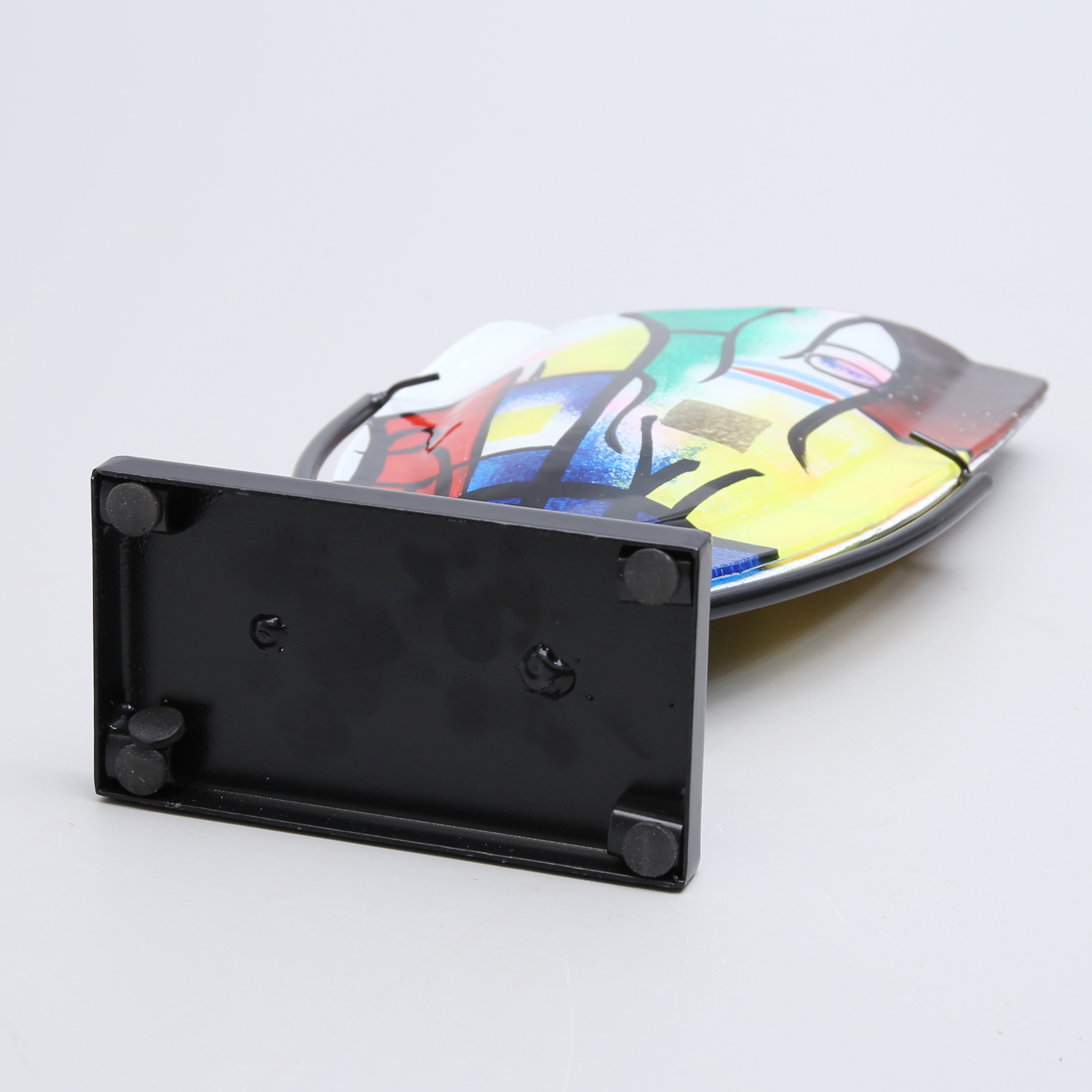 GLASSKULPTUR/VAS på metallställning, Benjamin Art glass. Glas ...