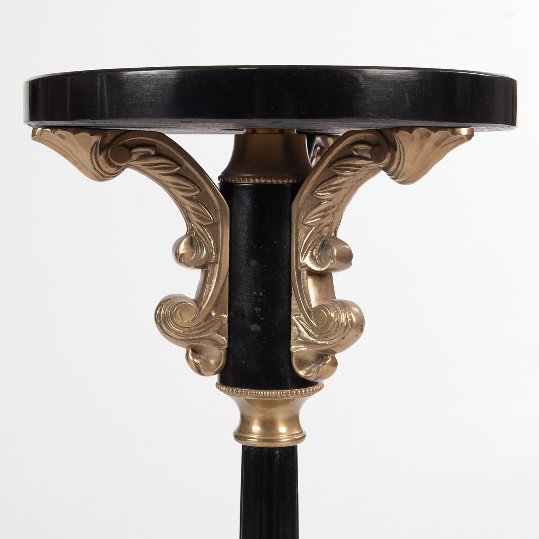 PIEDESTAL, empirstil, svart sten, metall med bronserade detaljer, 1900 ...
