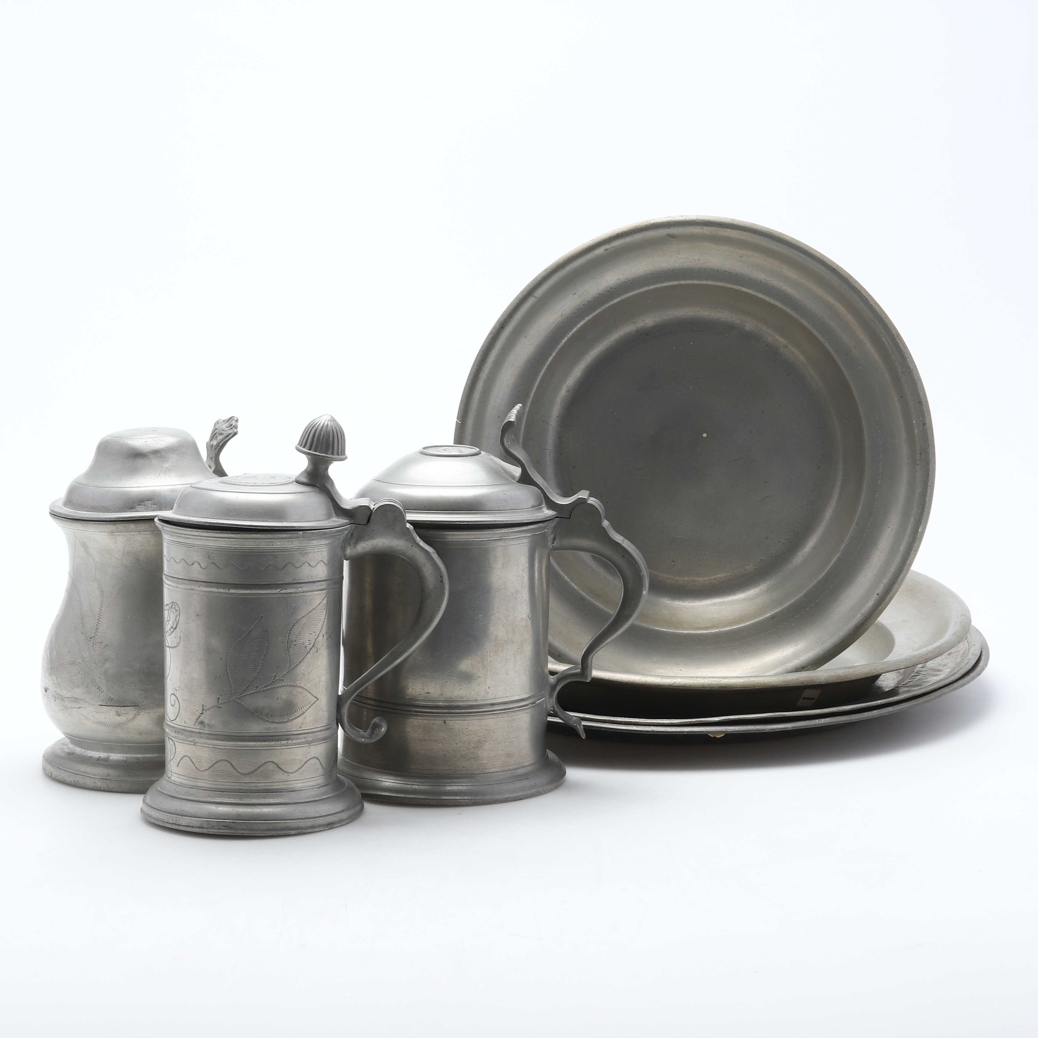 SAMLING TENN, 7 delar, bland annat stop av Lars Lundwall (1761-1780/82 ...