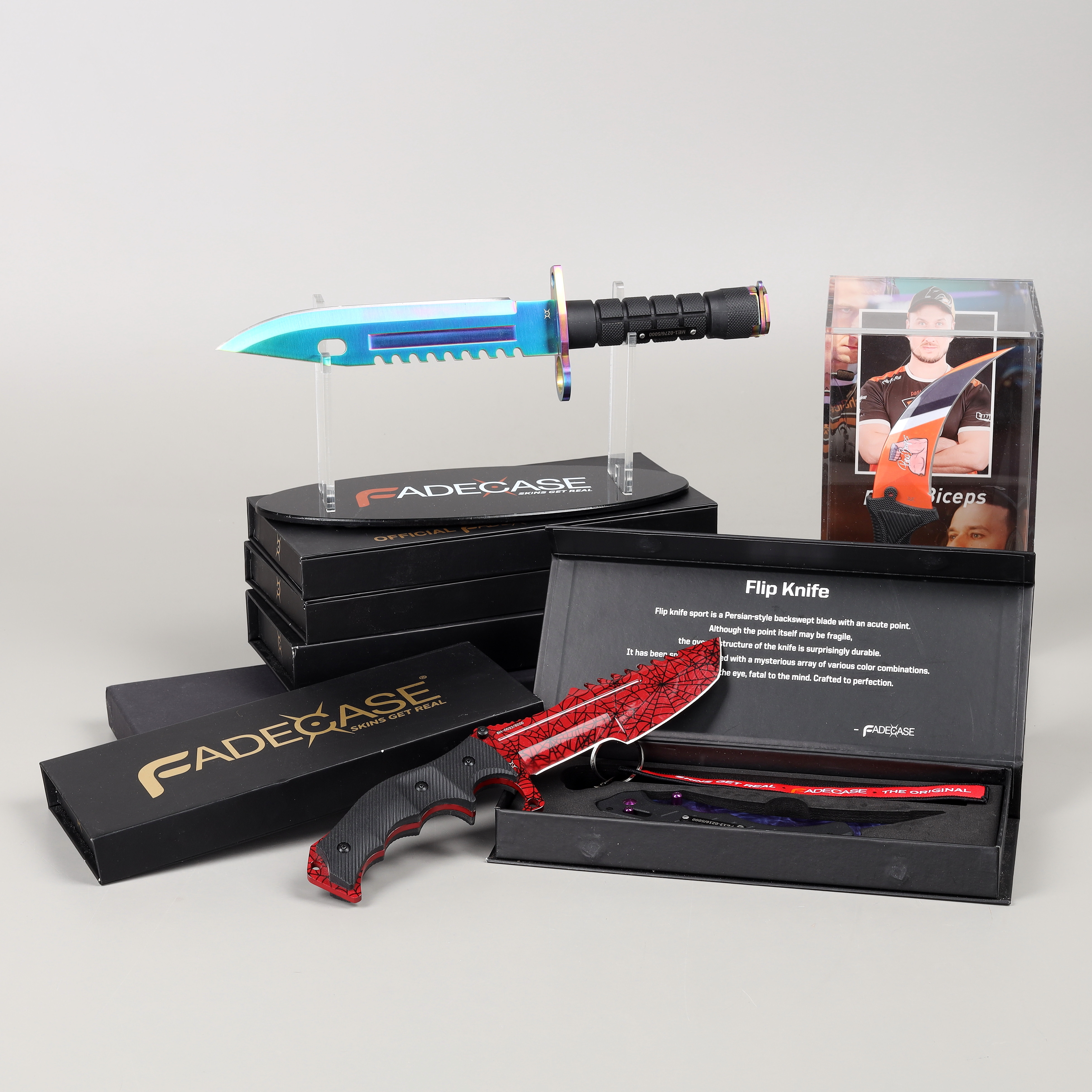 KNIVES, 9 pcs, blue training knives, CS, Fadecase, 2000s. Weapons ...