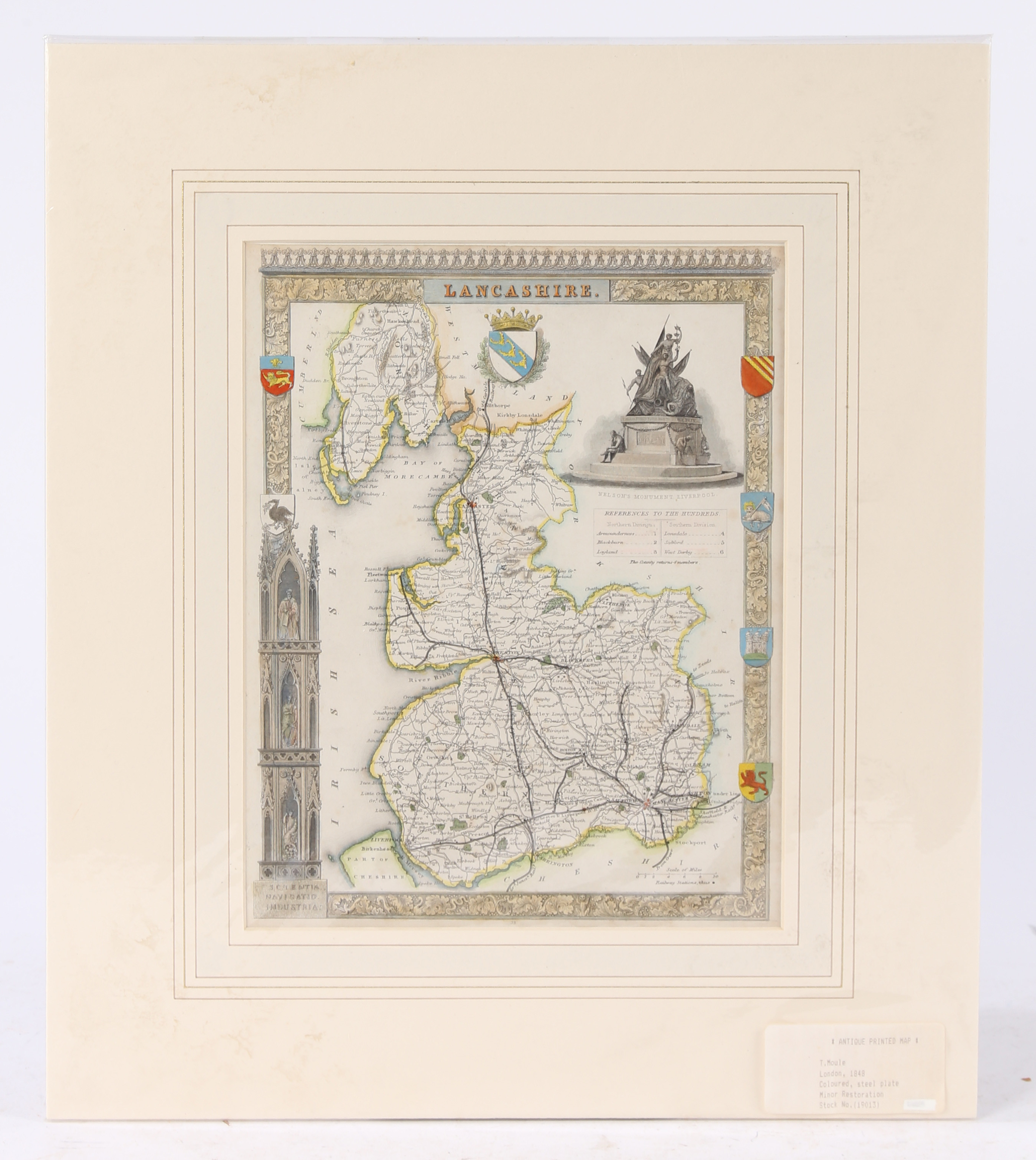 Images for 3440196. A 19TH CENTURY COLOURED MAP OF LANCASHIRE, CIRCA ...