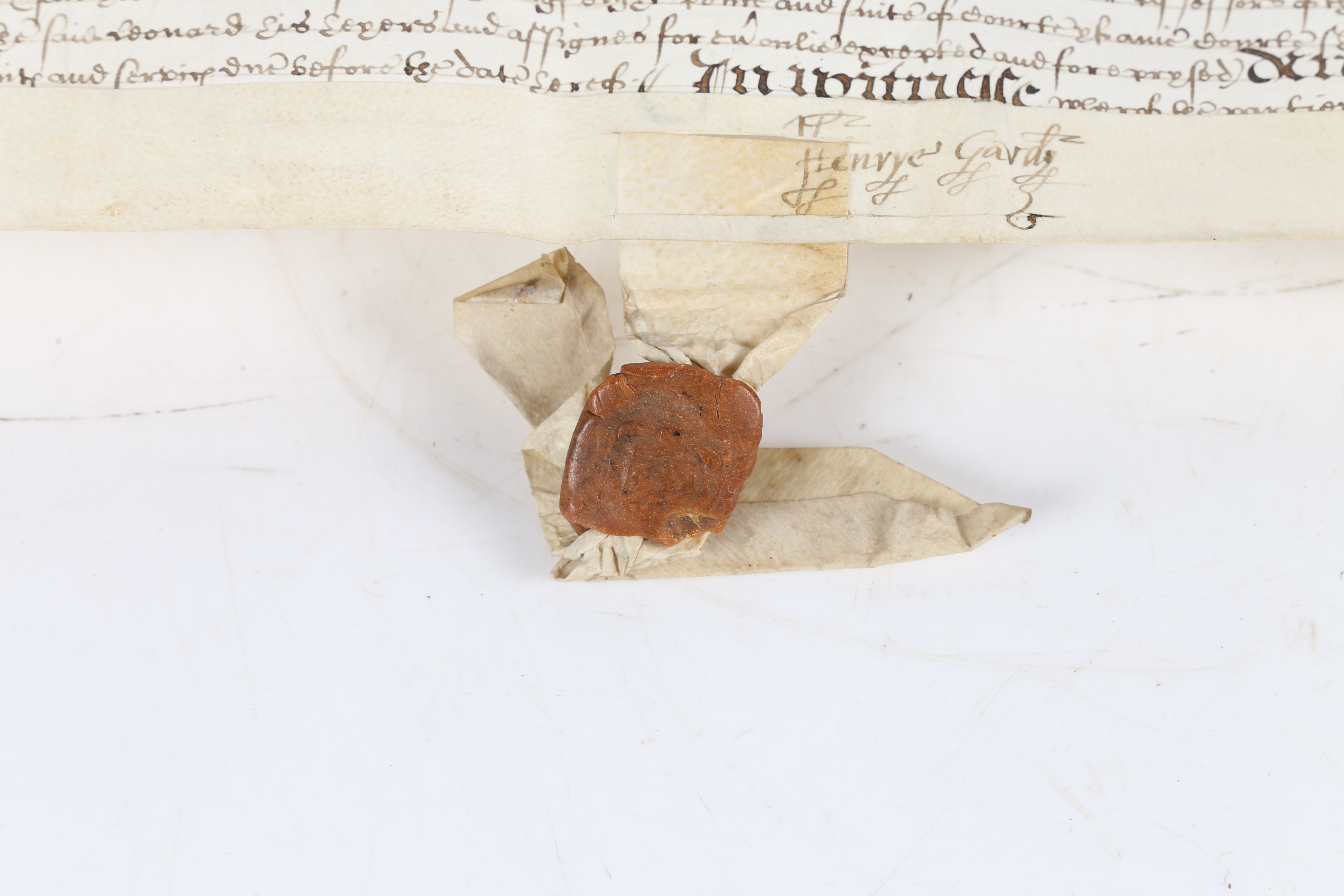 Images for 3486835. A 16TH CENTURY ELIZABETH I VELLUM INDENTURE ...