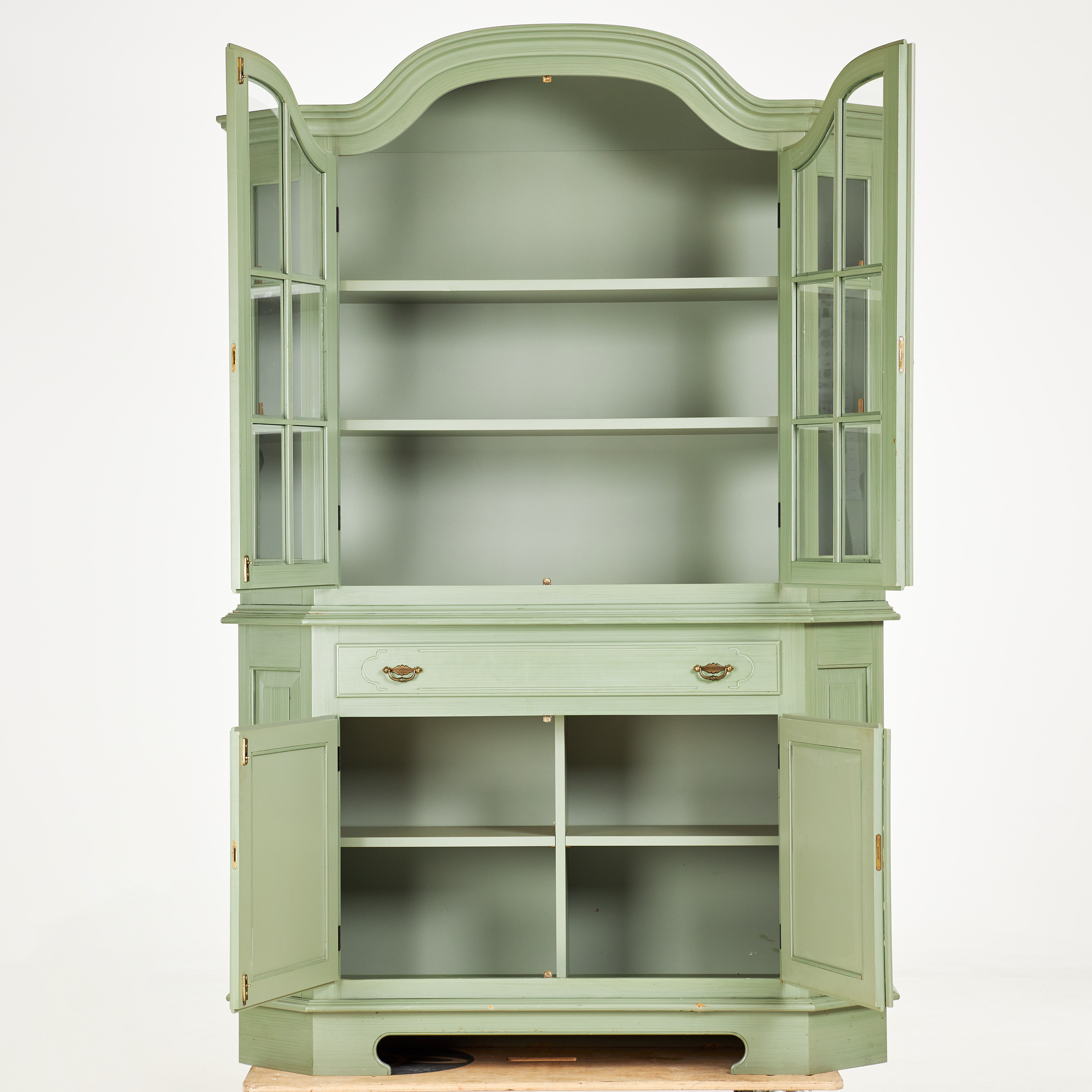 Images for 3521827. A 2 dlr cabinet, green painted, display case with ...