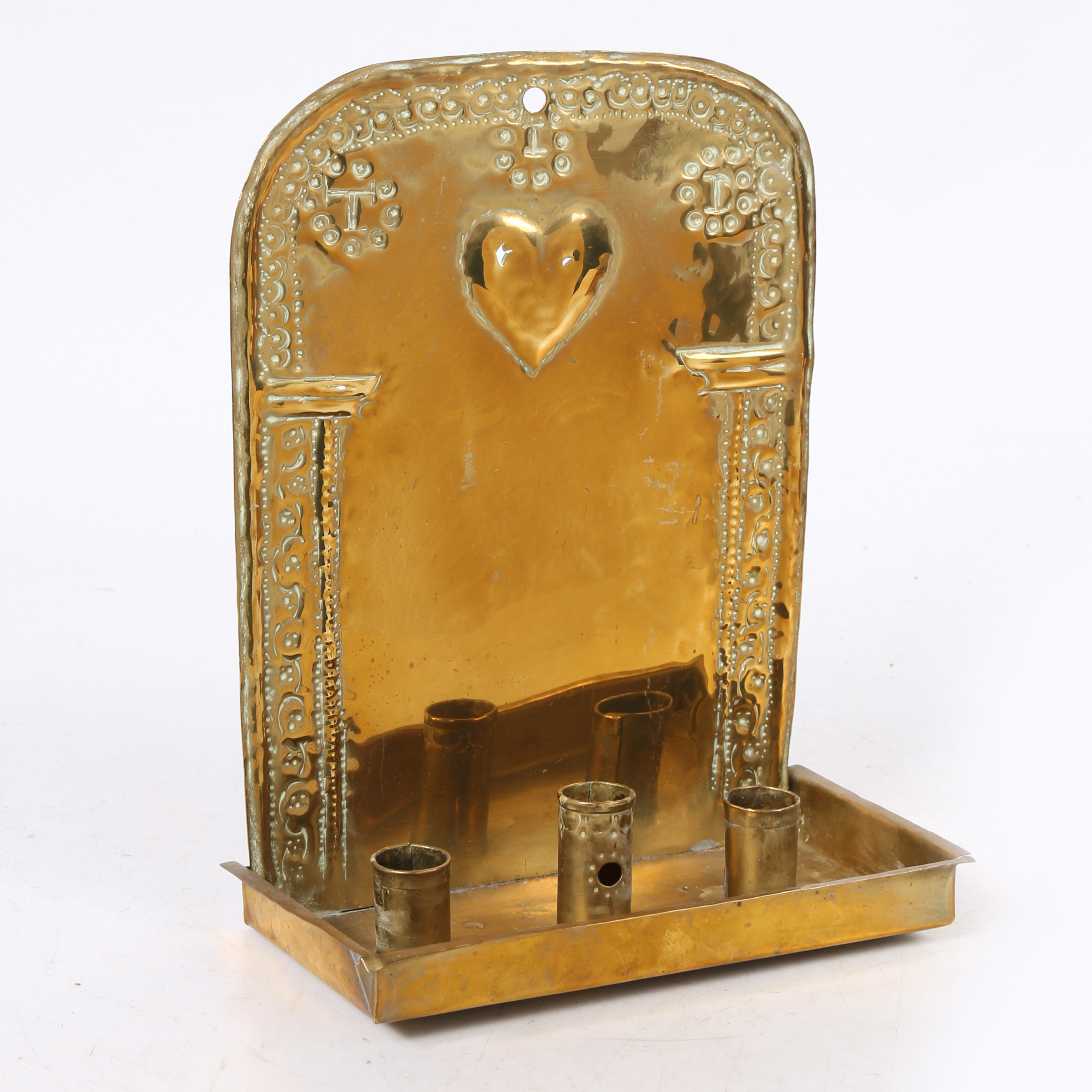 Images for 3526008. AN 18TH CENTURY BRASS WALL SCONCE WITH RARE TRIPLE ...