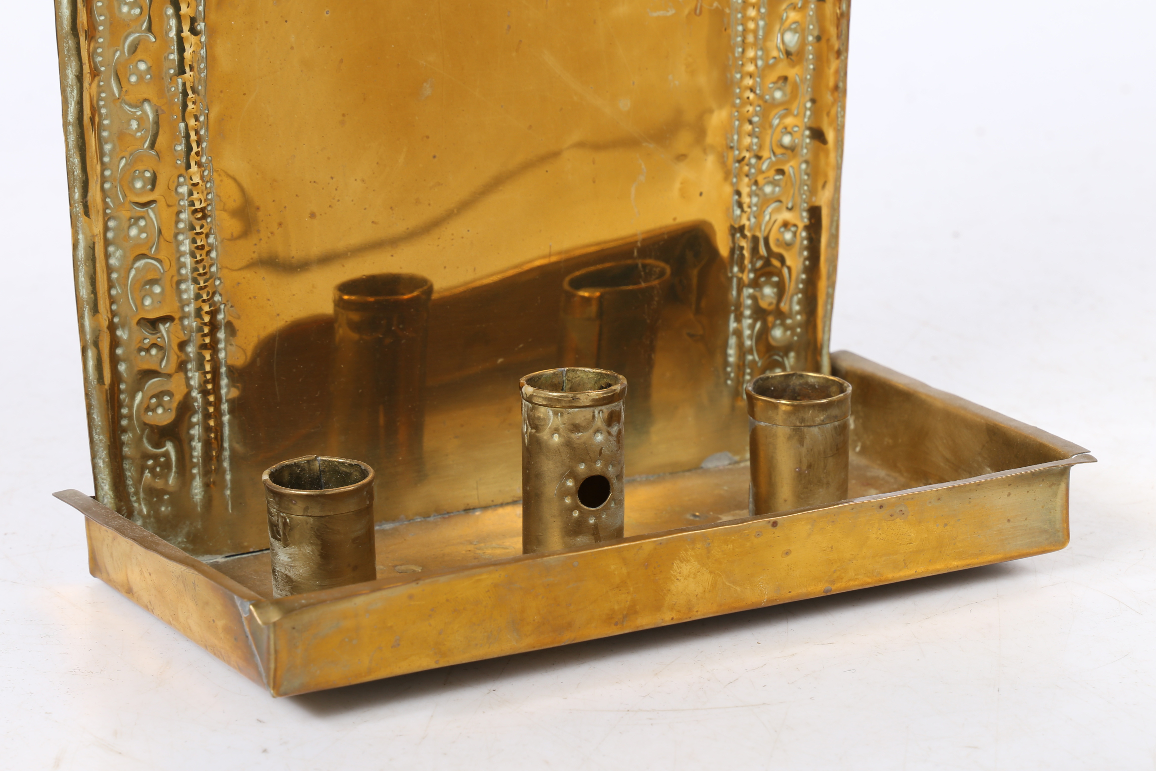 Images for 3526008. AN 18TH CENTURY BRASS WALL SCONCE WITH RARE TRIPLE ...