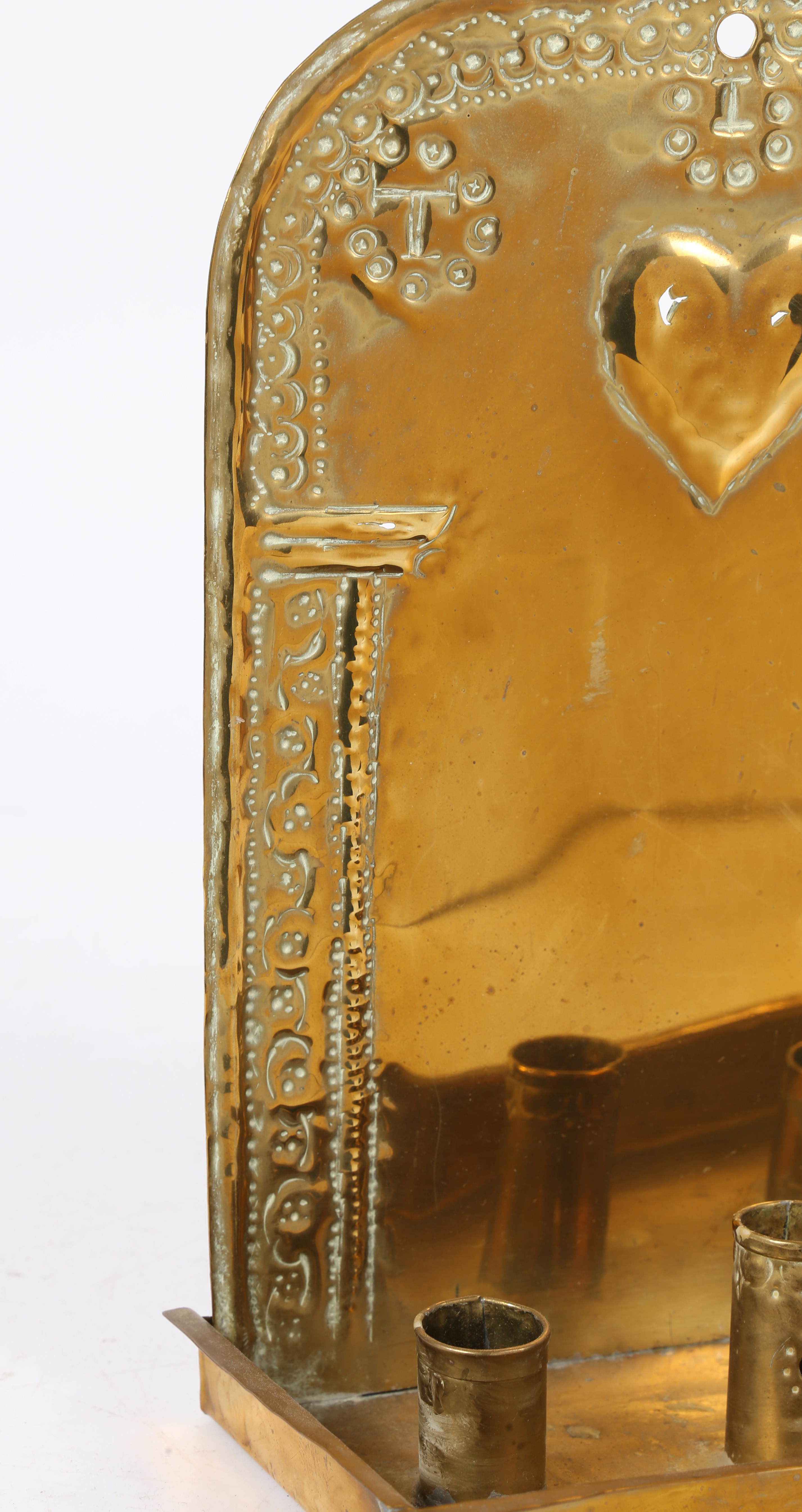 Images for 3526008. AN 18TH CENTURY BRASS WALL SCONCE WITH RARE TRIPLE ...