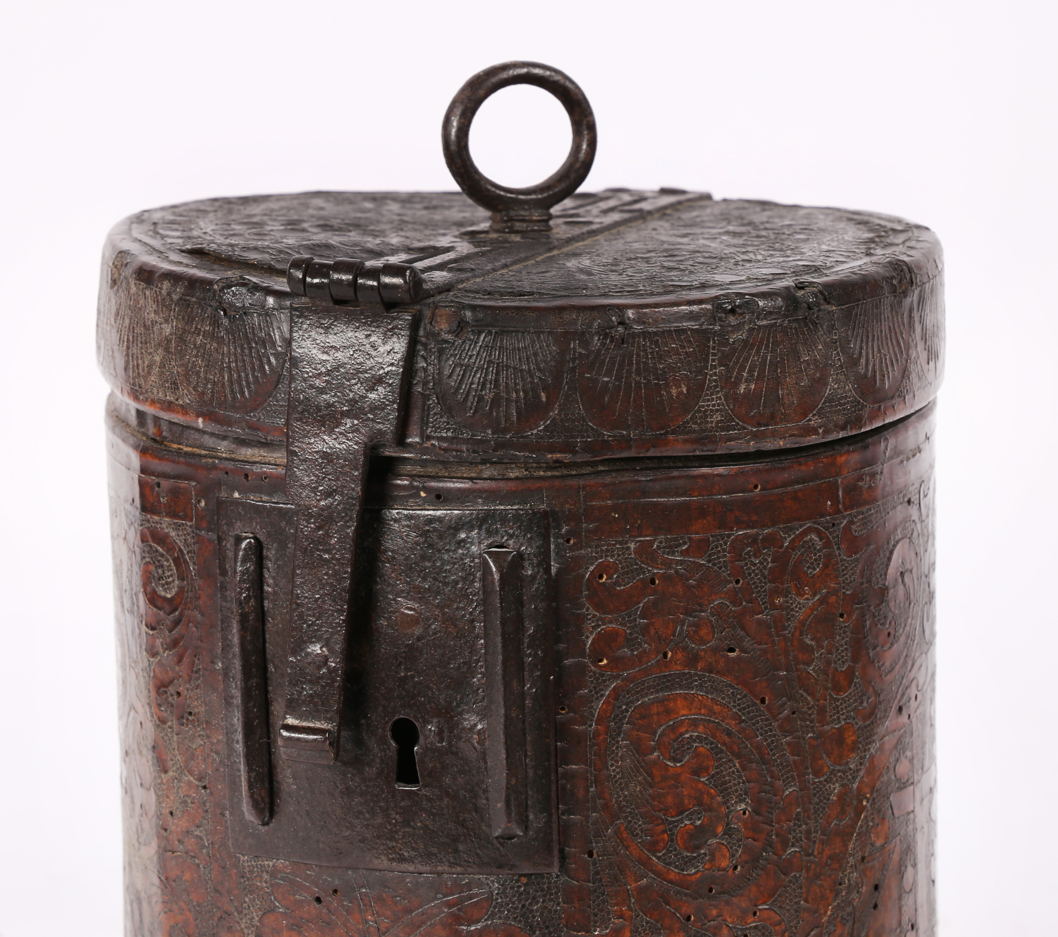 Images for 3526014. A TOOLED-LEATHER ECCLESIASTICAL CYLINDRICAL CASE ...