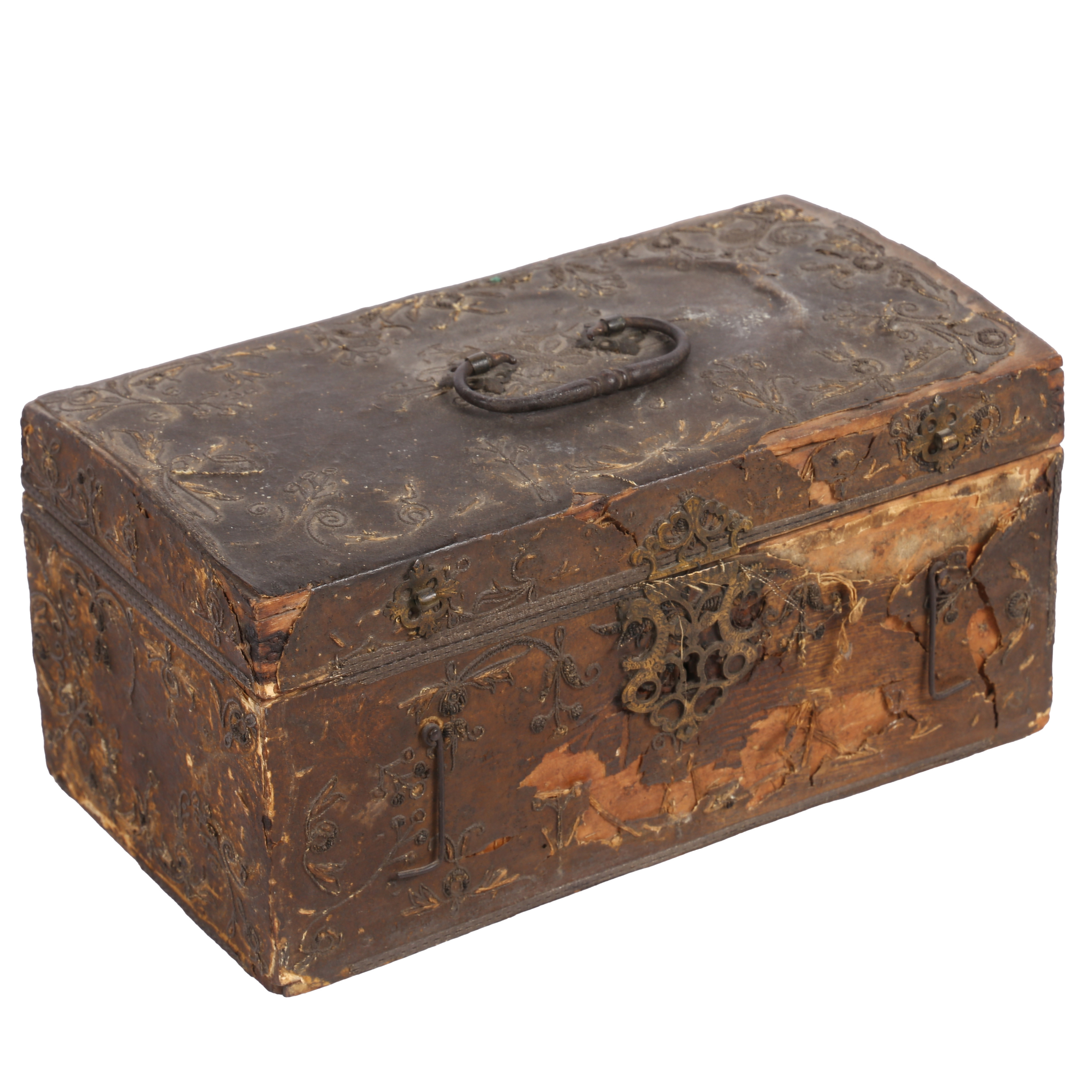 Images for 3533991. A SMALL LEATHER CASKET, FRENCH, CIRCA 1700. - Auctionet