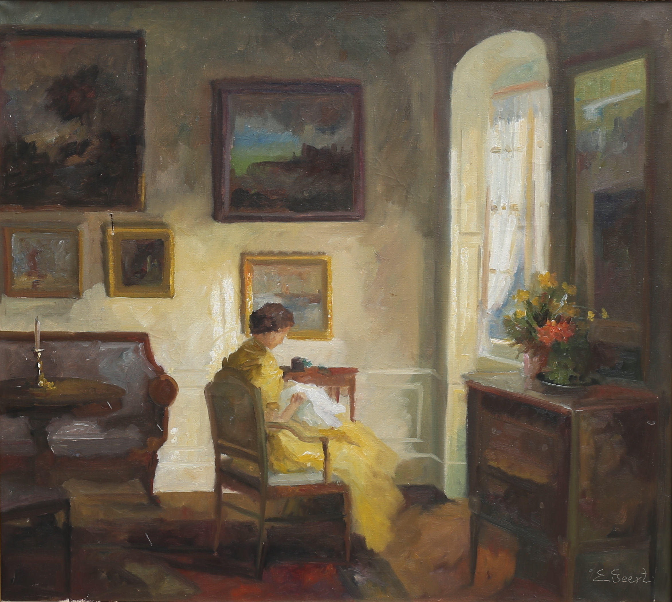 Images for 357290. EDITH GEERT. Interior, oil on canvas, signed ...