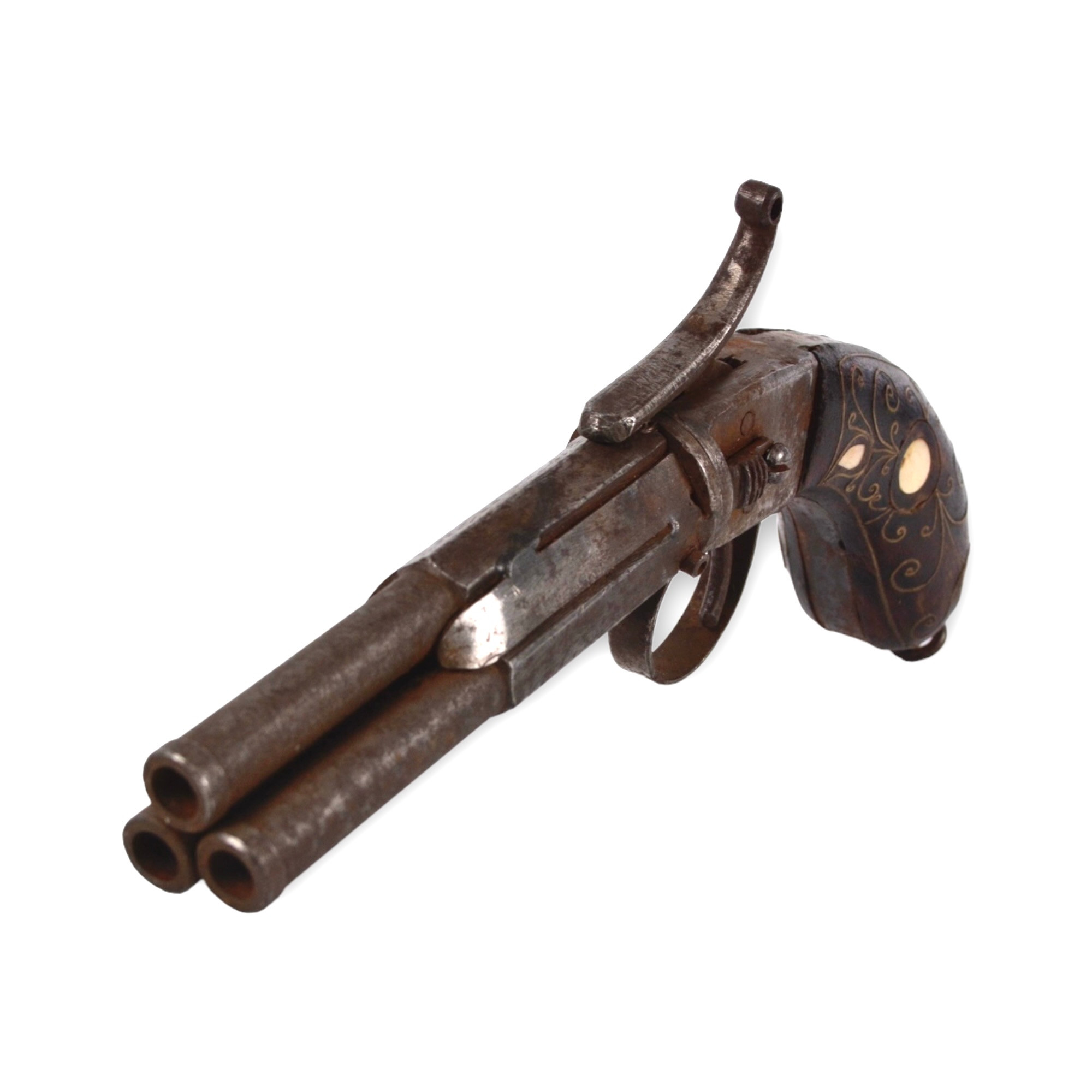Images for 3581307. A 3-barreled pistol, 19th century. - Auctionet