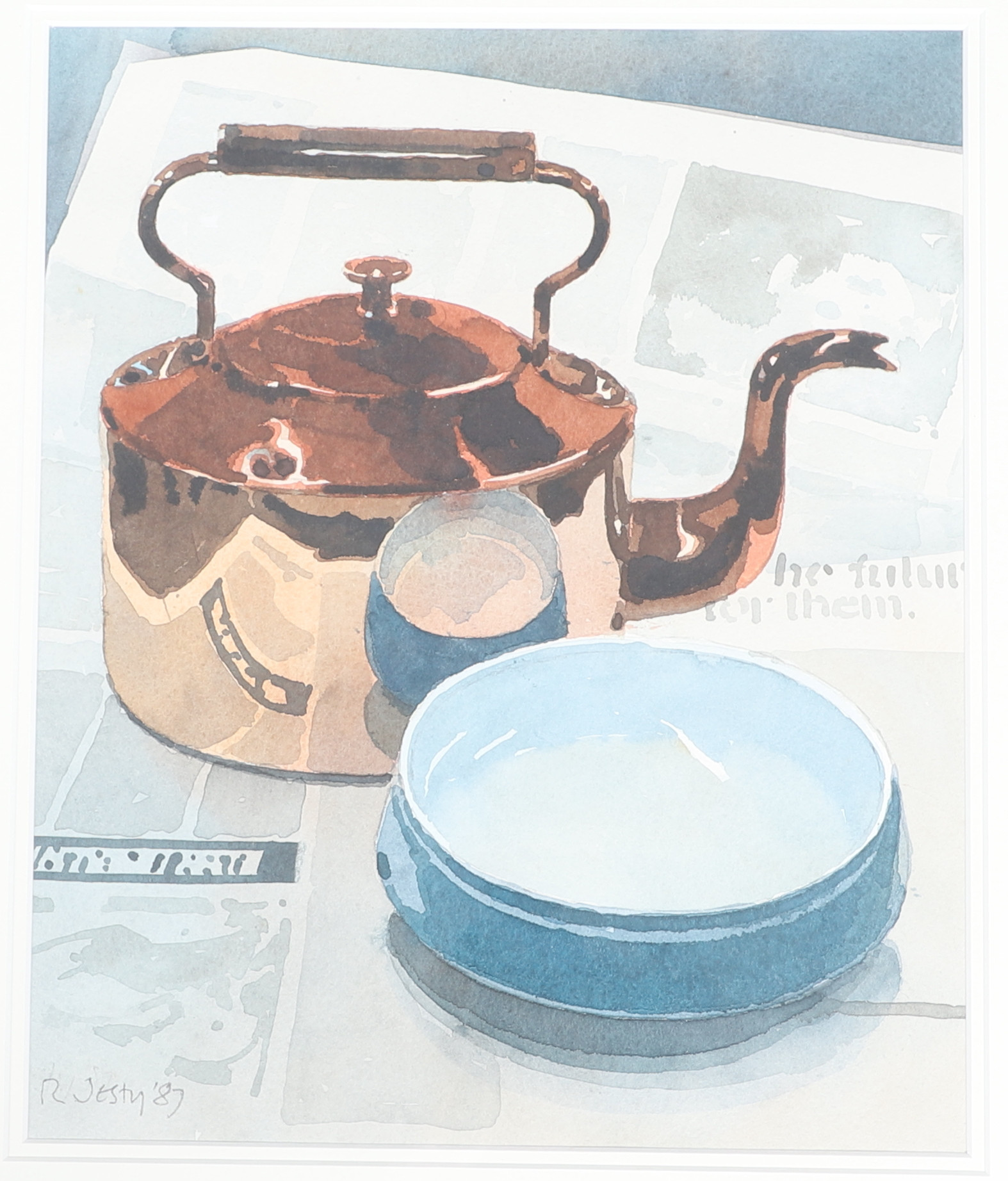 RON JESTY (1926-2016). COPPER KETTLE. Art - Drawings - Auctionet