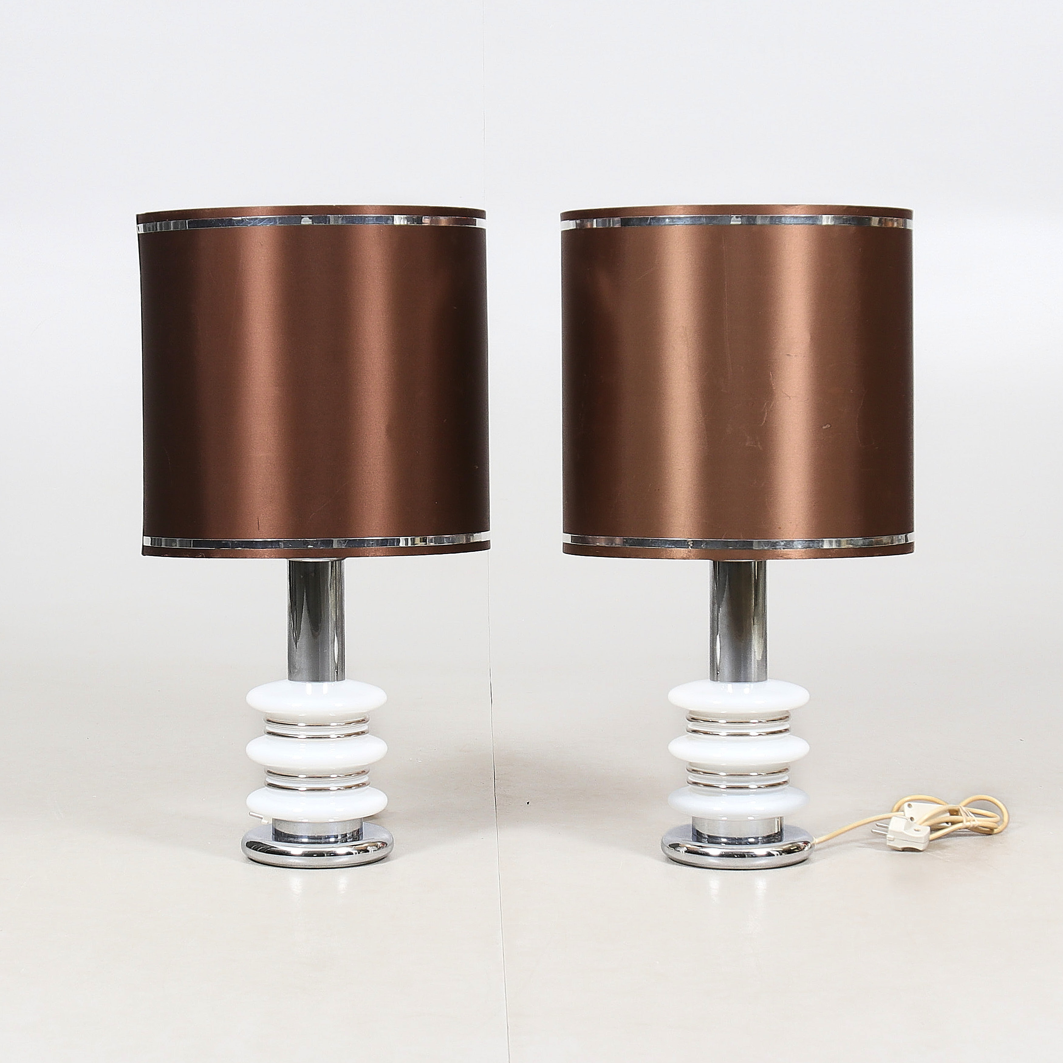 Images for 3596732. A pair of metal and glass table lamps, second half ...