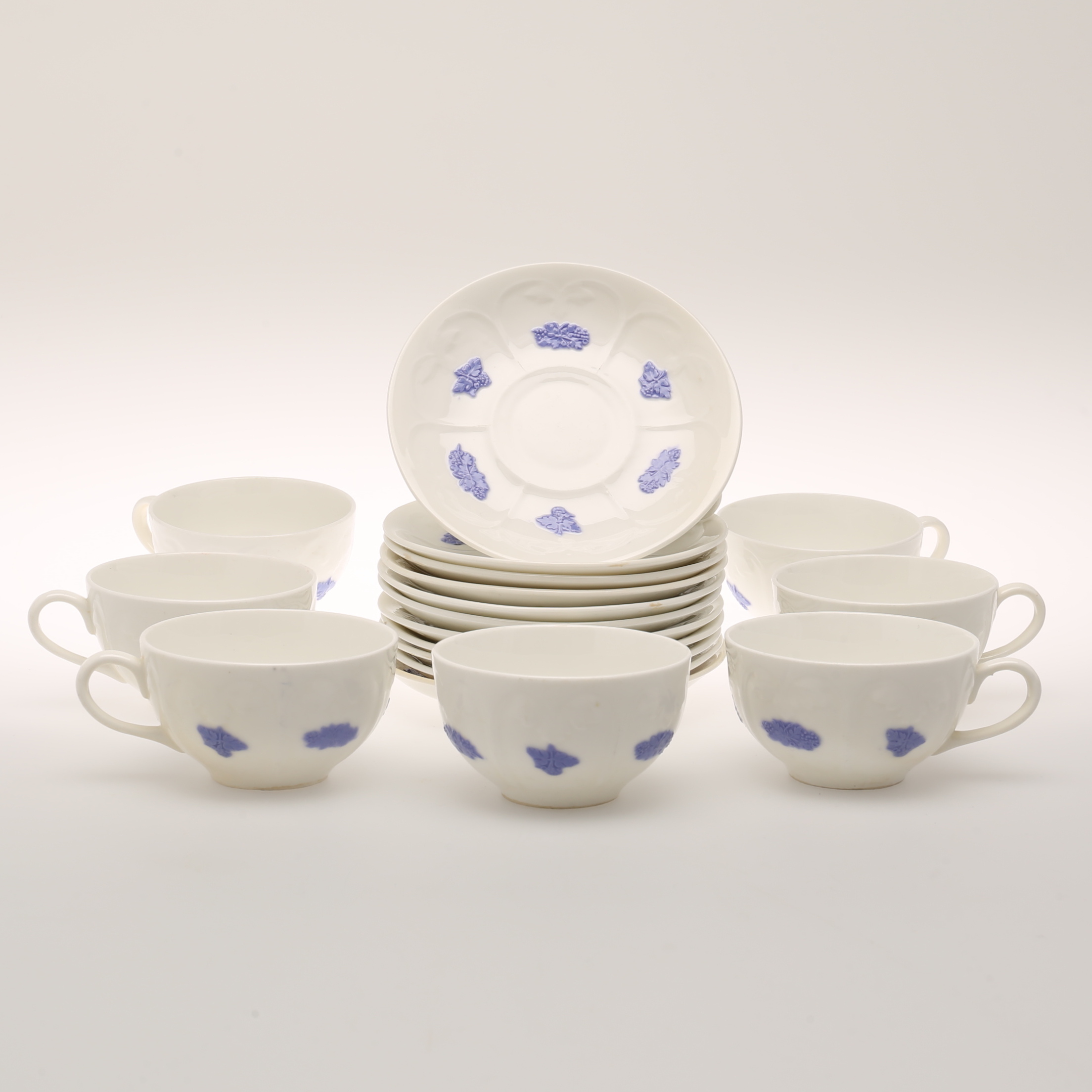 Billeder til 359903. KAFFEKOPPER med DASKER, 19 dele, "Blå Blom ...