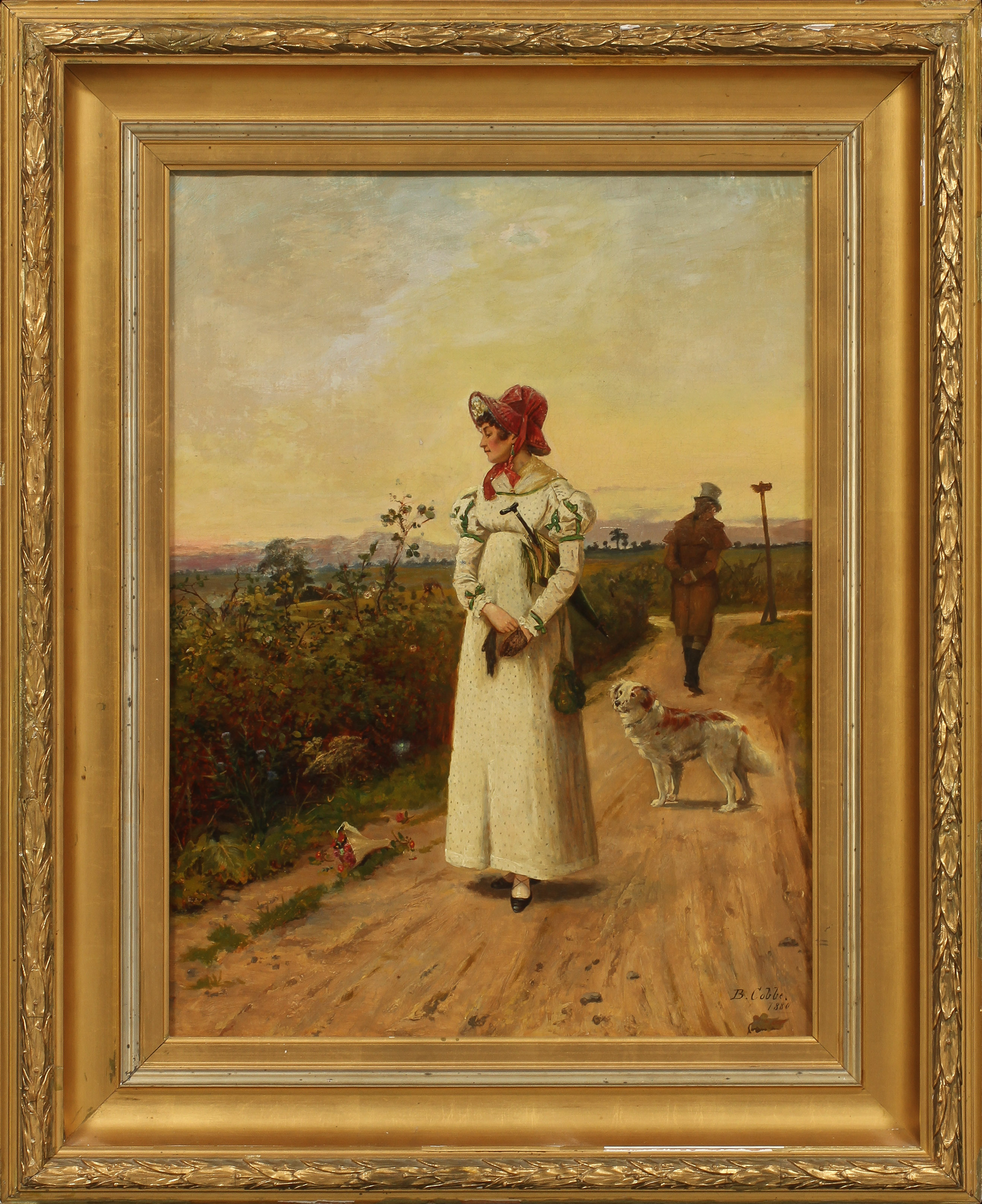 Images for 363319. ATTRIBUTED TO BERNHARD H COBBE. Figures and dog, oil ...