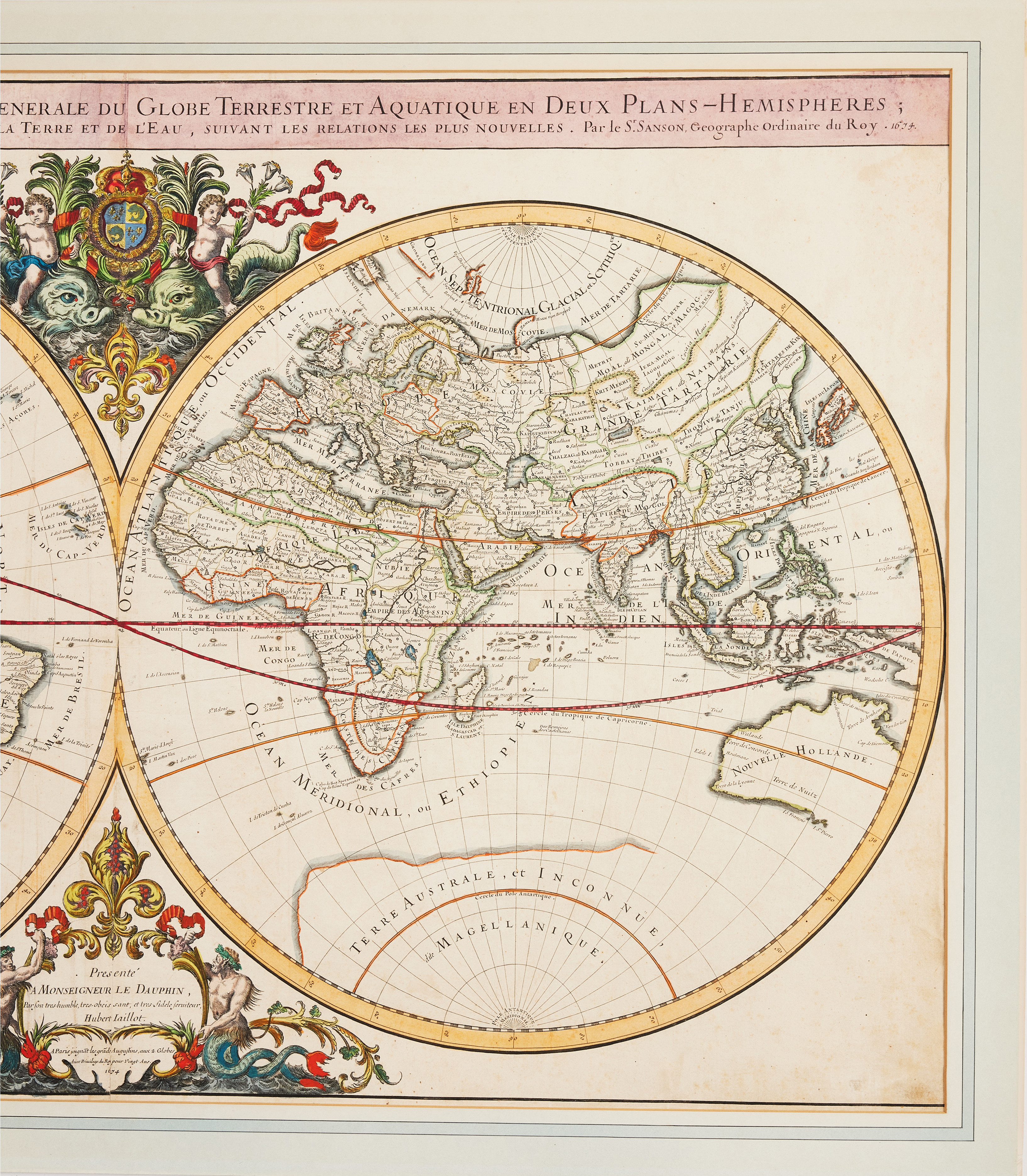 Images for 3727790. JAILLOT'S WORLD MAP, Geo-Hydrographic World ...