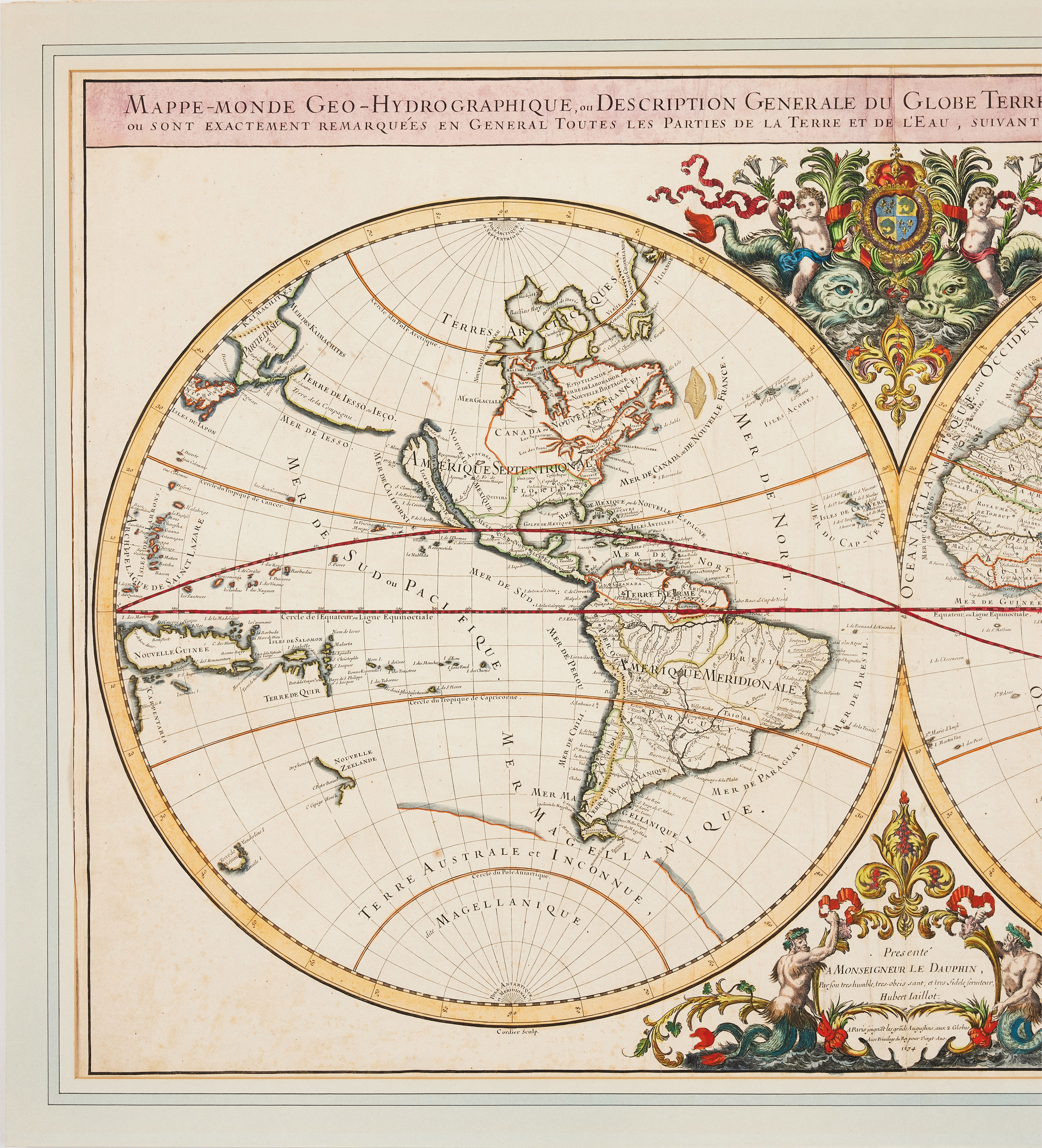 Images for 3727790. JAILLOT'S WORLD MAP, Geo-Hydrographic World ...