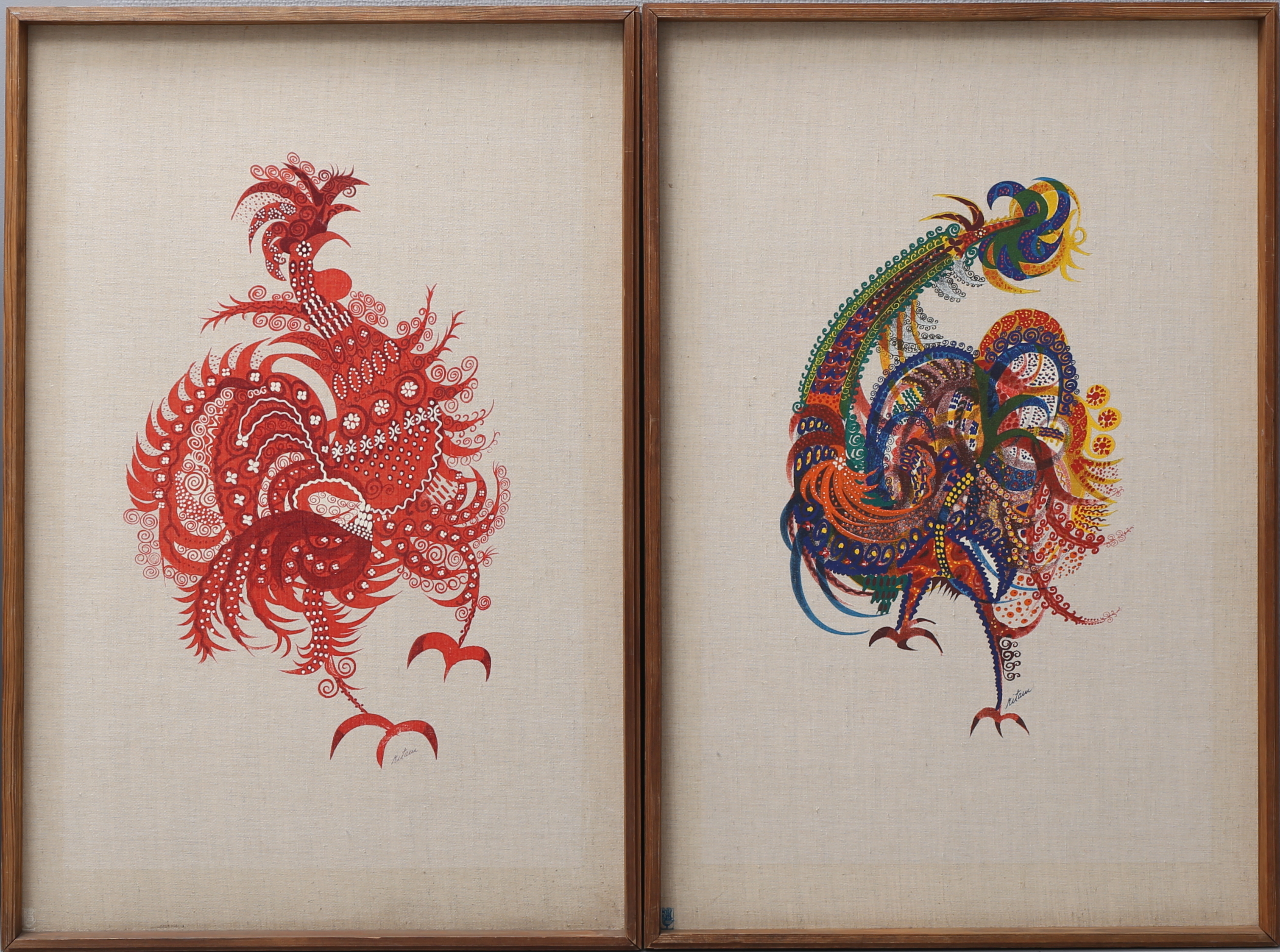 Images for 373883. NISSE "RITARN" JONSSON. Textile serigraphs, 2 pcs ...