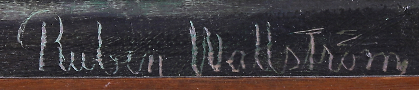 Bilder för 374741. RUBEN WALLSTRÖM. Äpplen och äppelblom, olja på duk ...