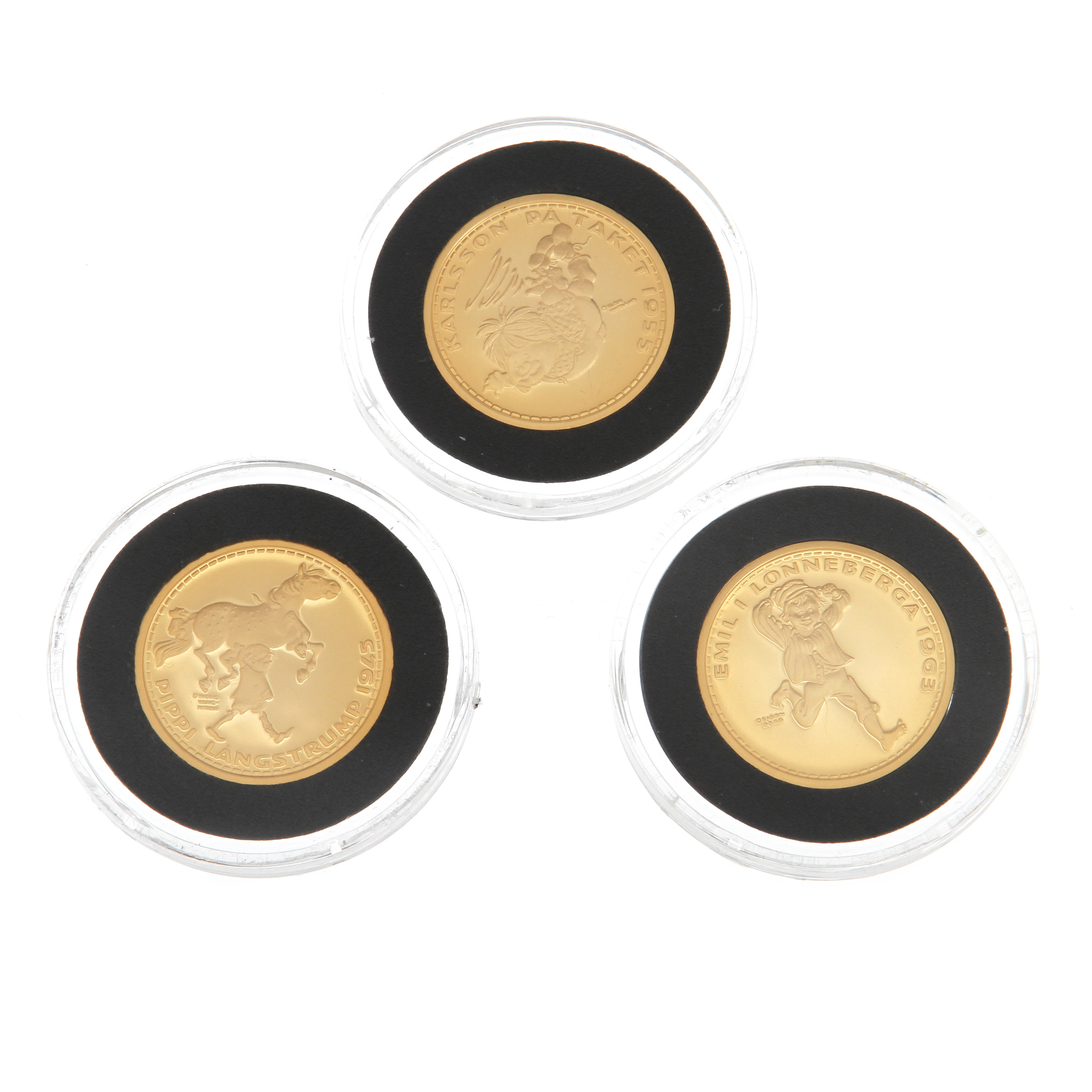 Images for 379652. COINS IN CASE, 3 pcs, 21.6k gold. "Pippi ...