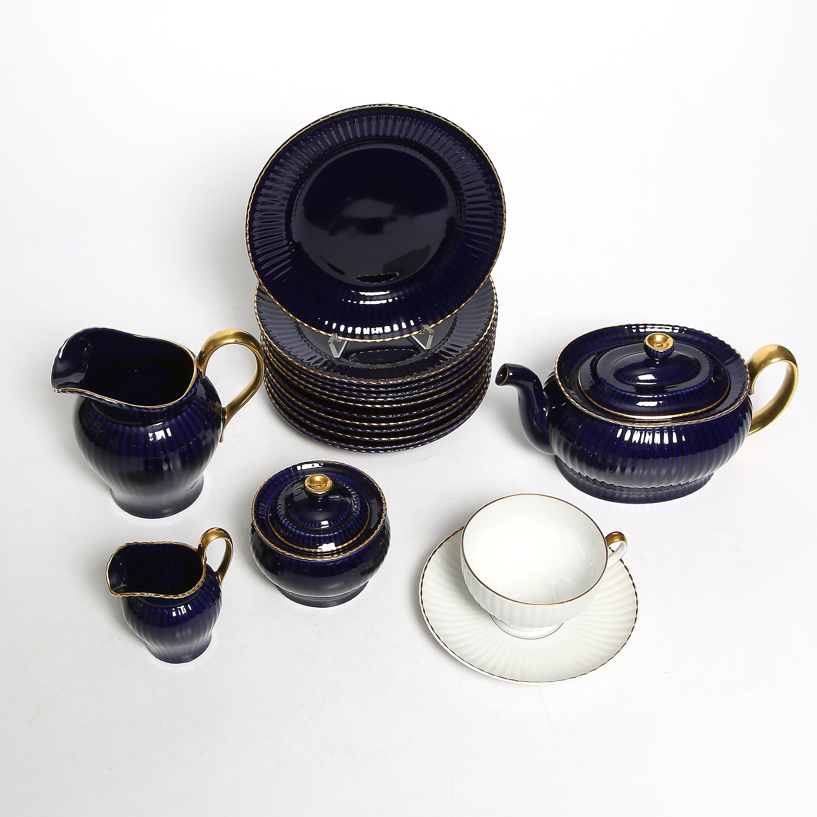 Images for 380720. ARTHUR PERCY. Tea set, 40 pieces, porcelain, cobalt ...