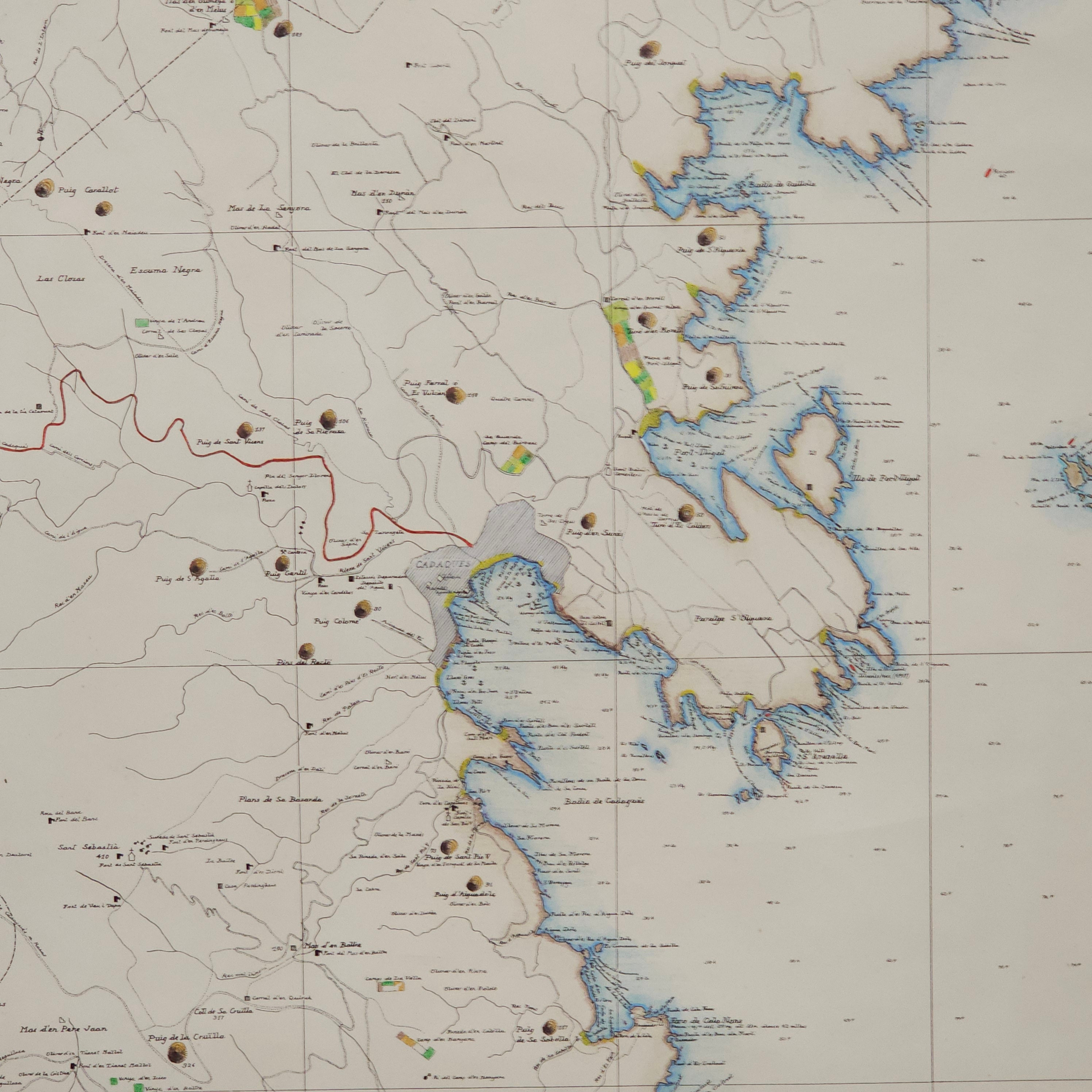 Images for 3822258. LARGE MAP OF THE COAST OF THE “CAP DE CREUS ...