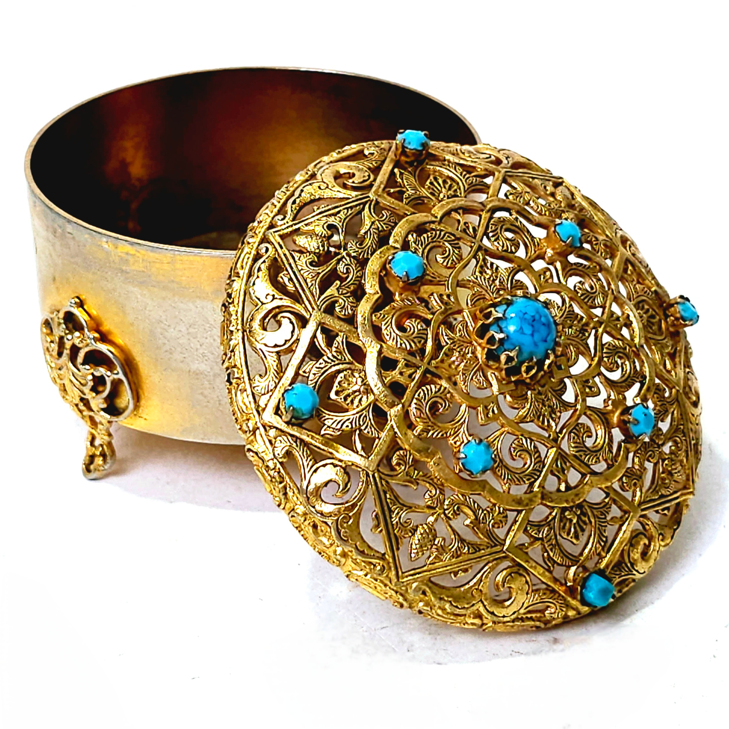 Images for 3824499. GOLDEN BOX WITH OPENWORK DECORATION WITH BLUE ...