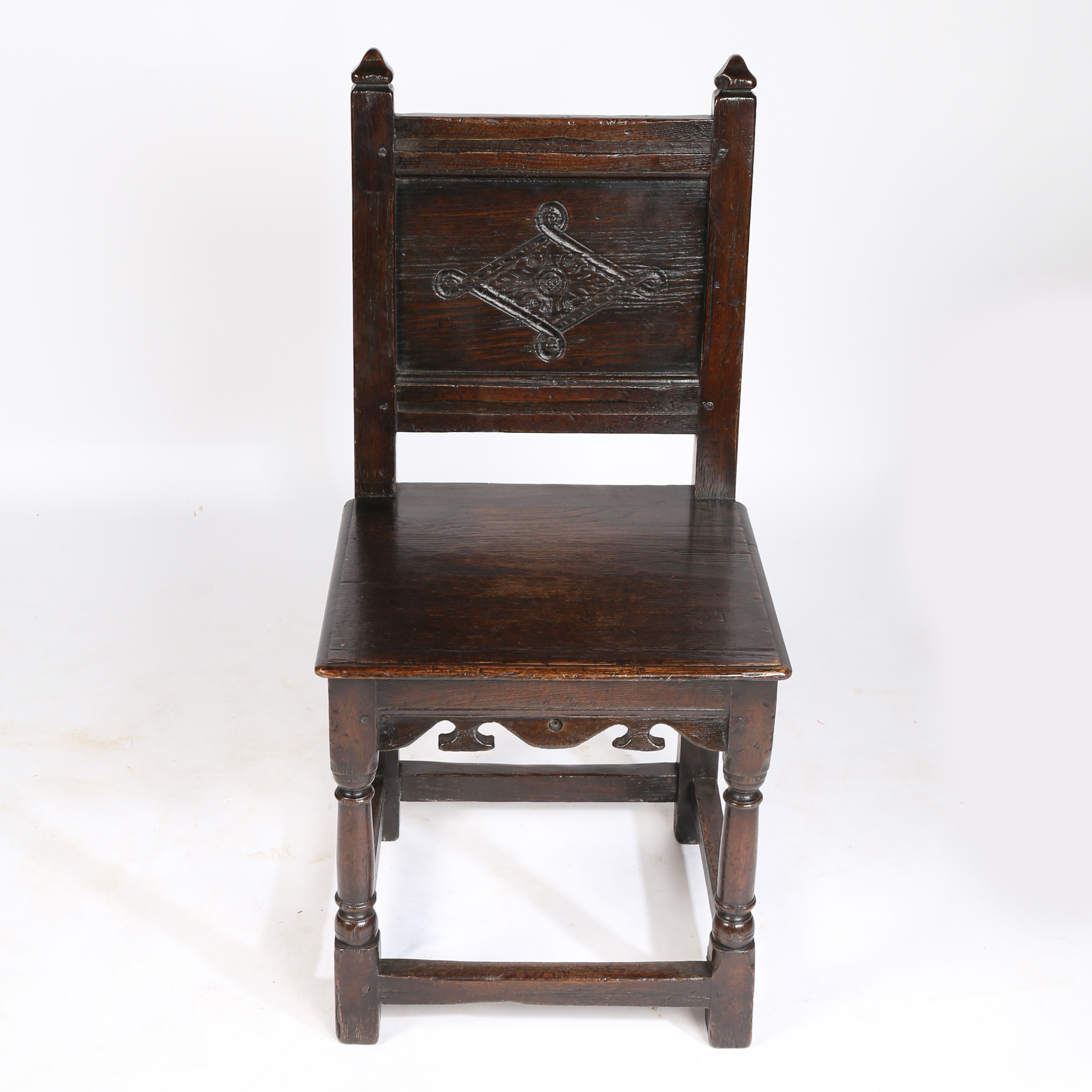 Images for 3860777. A 17TH CENTURY STYLE OAK BACKSTOOL. - Auctionet