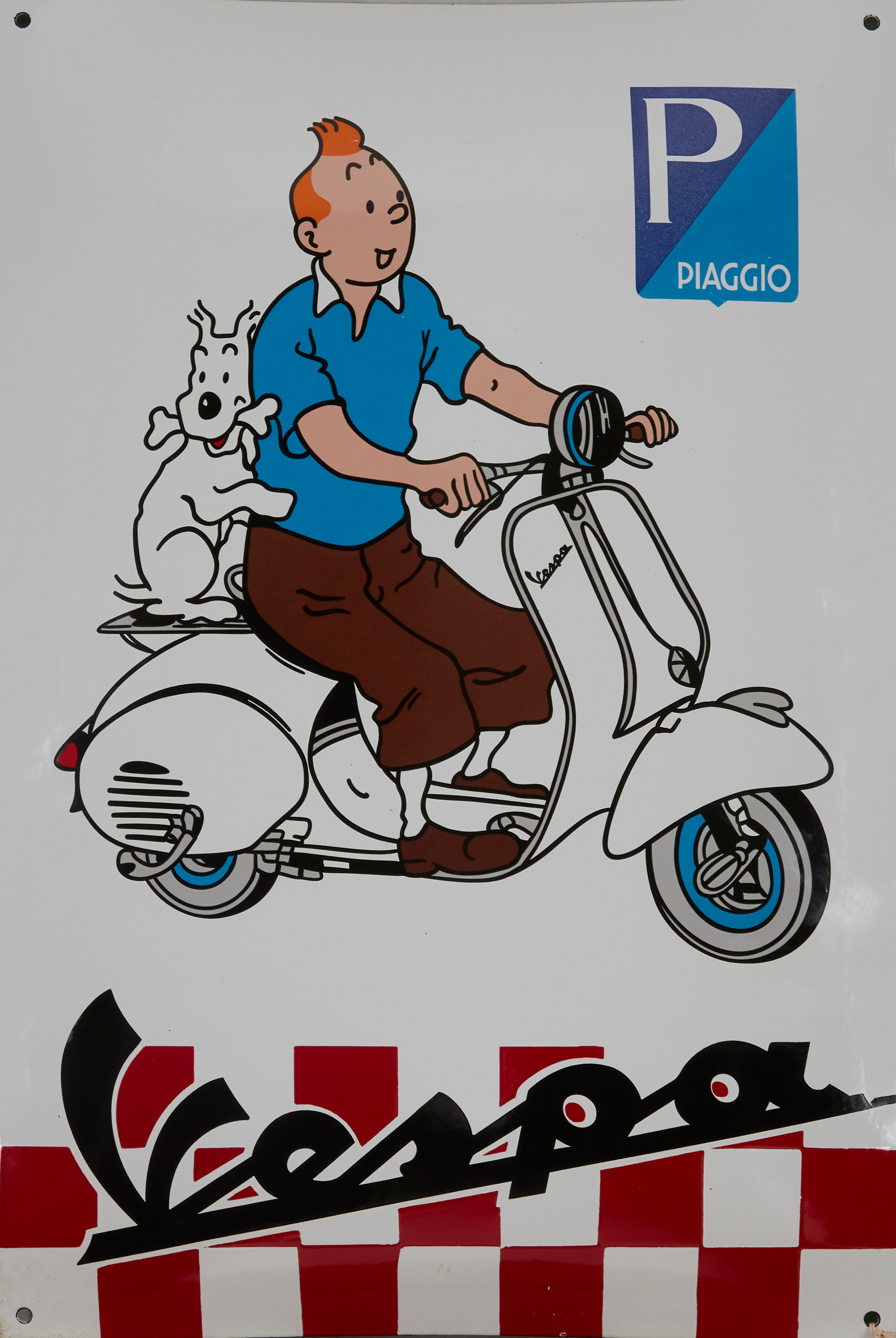 Images for 3876090. ENAMEL SIGN, Tintin - Vespa, Piaggio. - Auctionet
