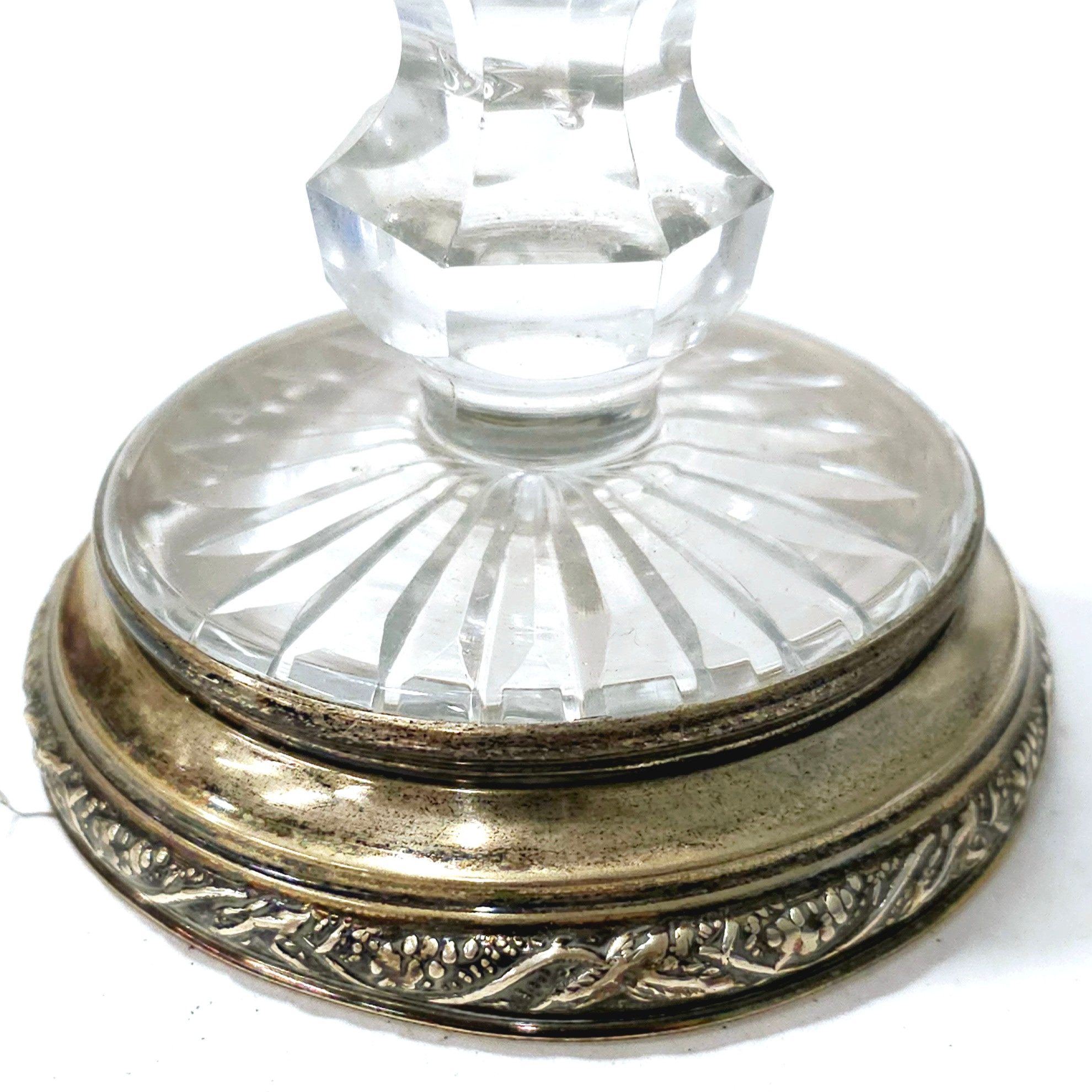 Images for 3896793. VIOLET HOLDER IN CARVED GLASS WITH SILVER BASE ...