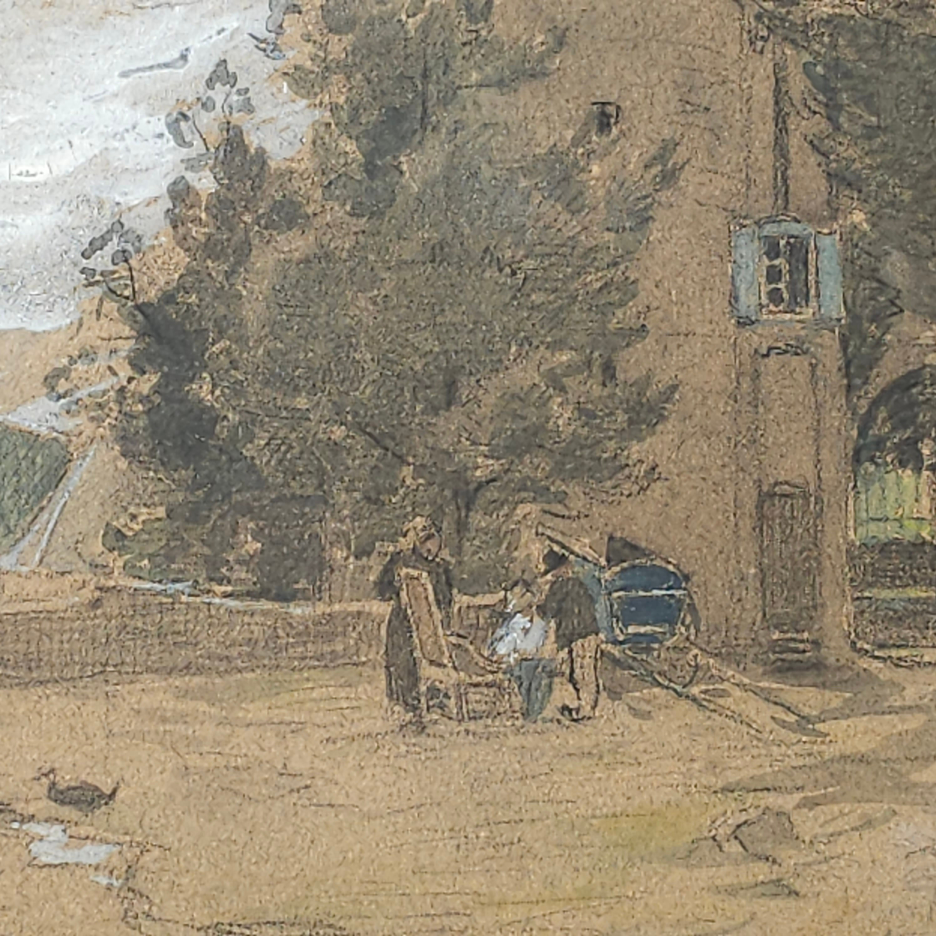 Images for 3911692. HENRI PIERRE JAMET (1858-1940) COLOR DRAWING ON PAPER, MANSION WITH ...