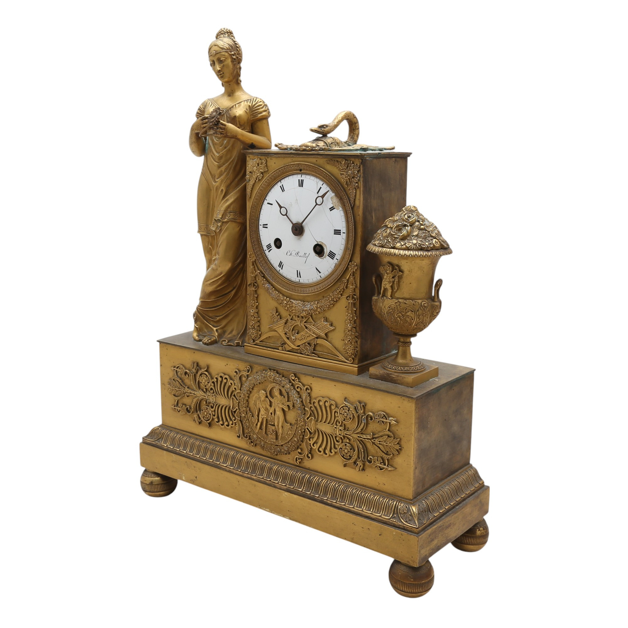 Images for 3933700. Empire French table clock in gilded bronze, from ...
