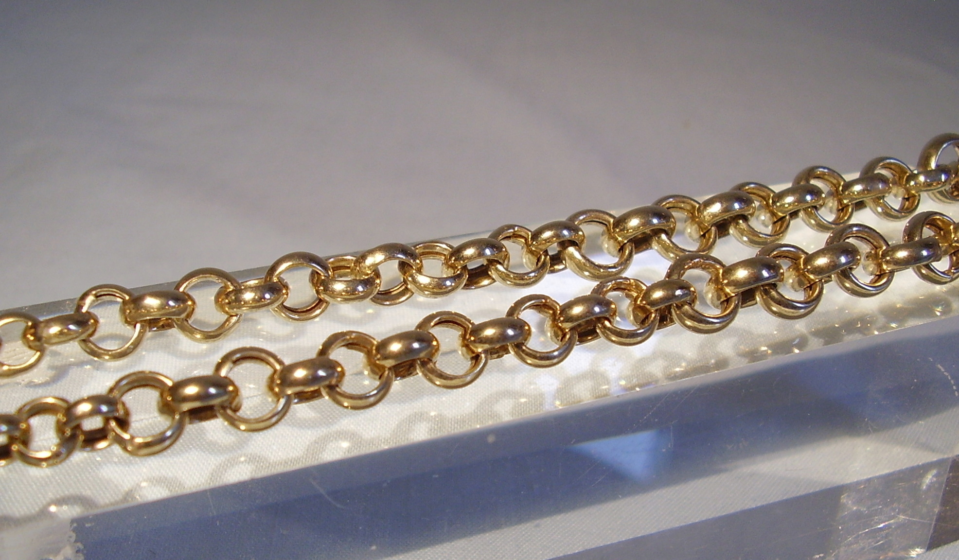 Images for 393606. SOLID PATRIZIER CHAIN Pea chain silver gold plated ...