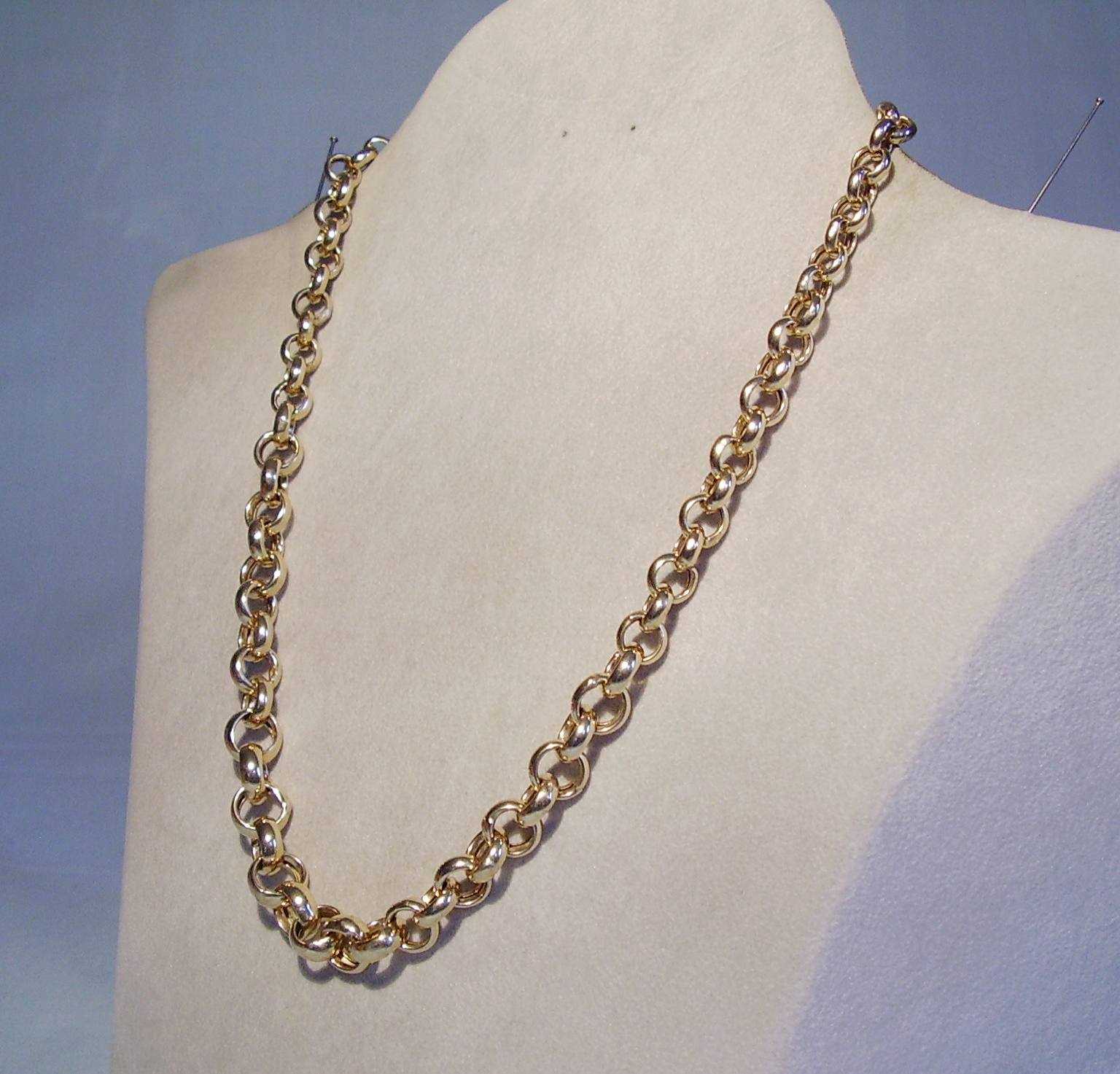 Images for 393606. SOLID PATRIZIER CHAIN Pea chain silver gold plated ...