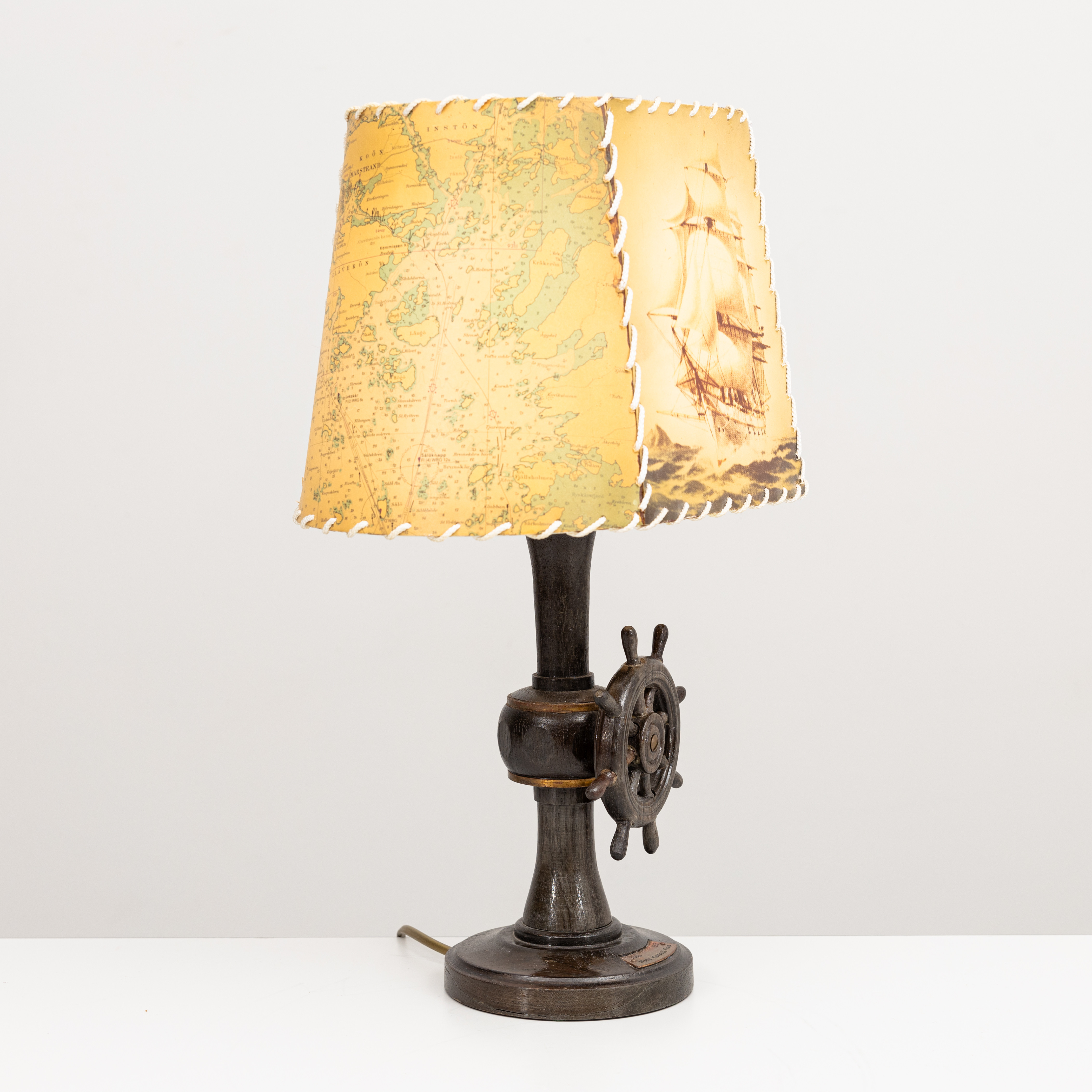 Images for 3953562. A table lamp, wood, nautical, branded “HMs Korvett ...