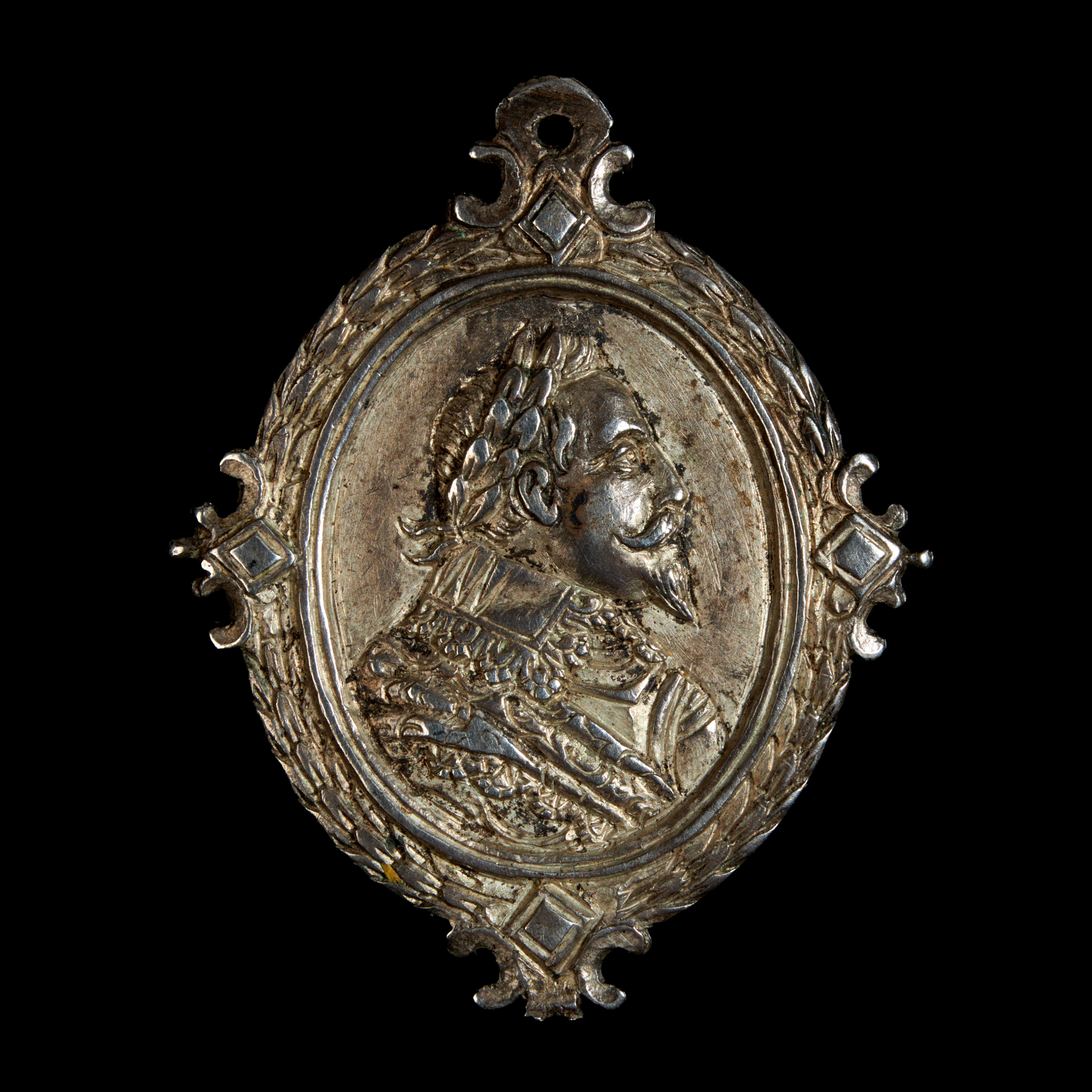 Bilder för 4004600. MEDALJ i silver, 1600-tal, åtsida med bröstbilder ...