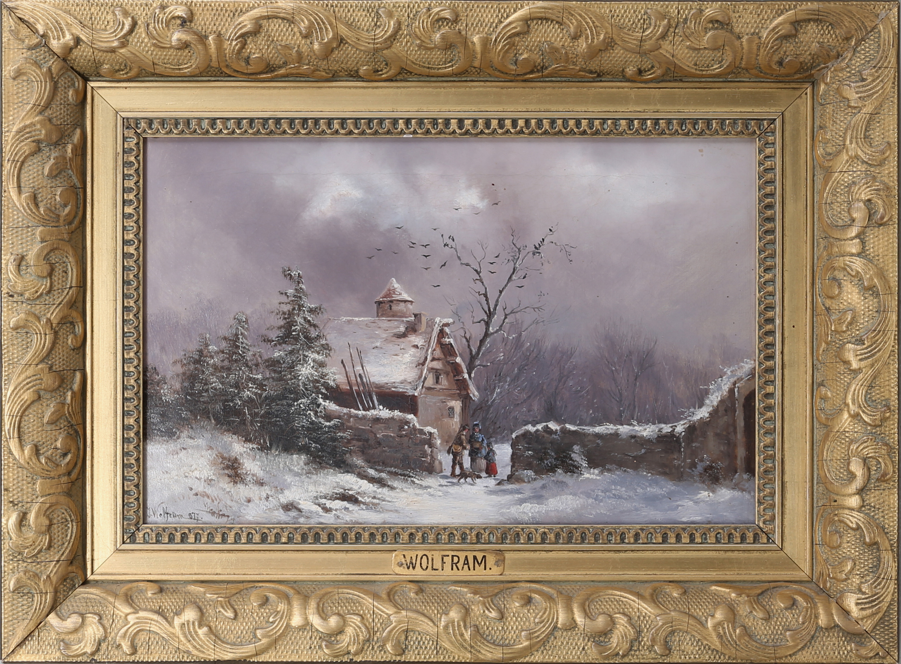 Images for 402573. JOSEPH WOLFRAM. Winter landscape, oil on canvas ...